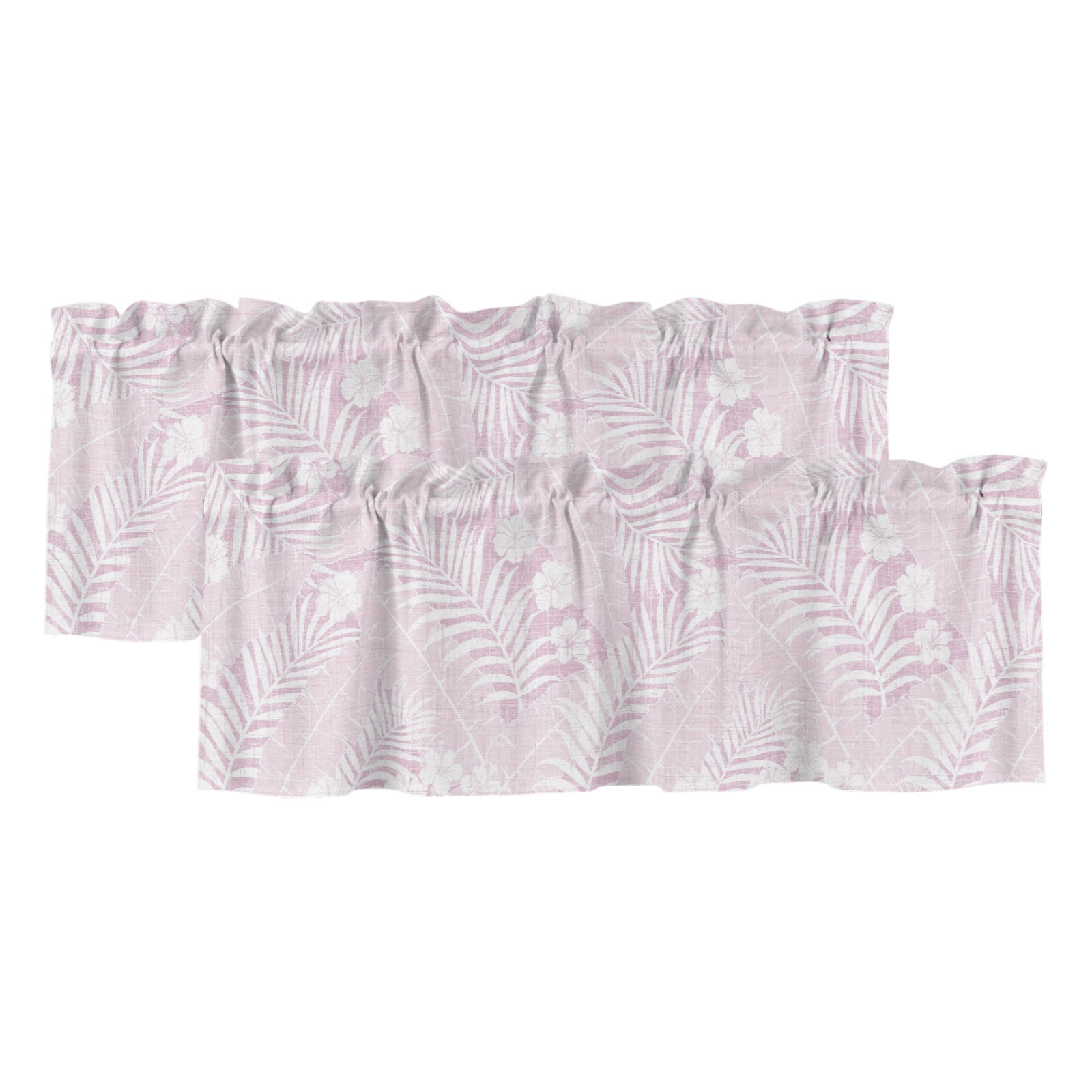 2 Pack Valances for Windows, Pink Palm Tree Window Valances for Living ...