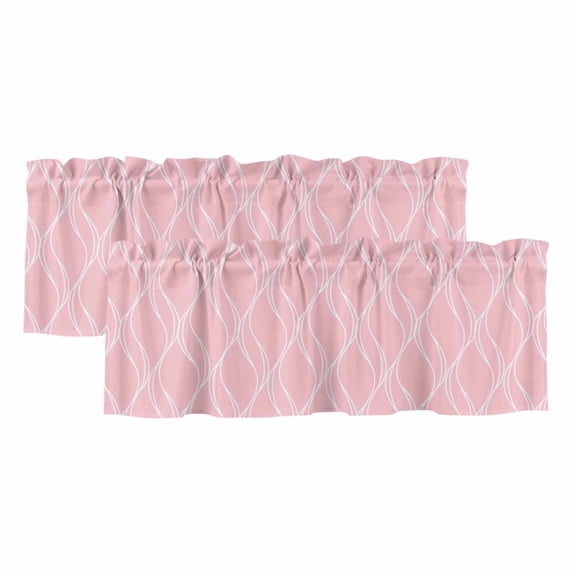2 Pack Valances for Windows, Pink White Stripes Window Valances for ...