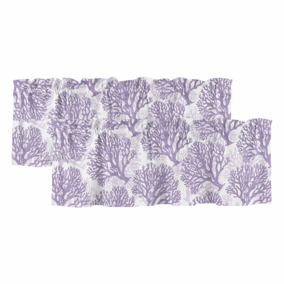 2 Pack Valances for Windows, Purple Coral Coastal Window Valances for ...