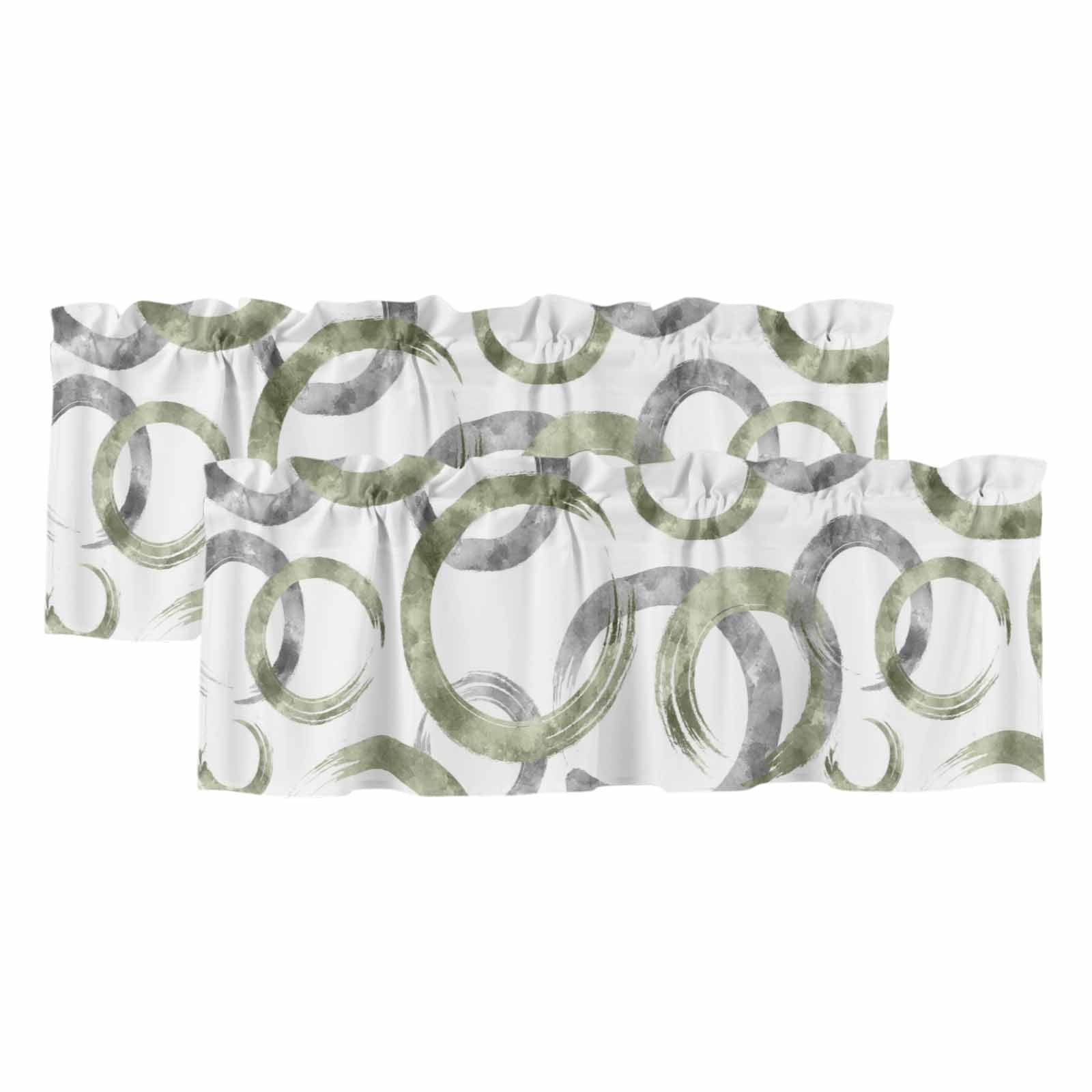 2 Pack Valances for Windows, Sage Green Grey Window Valances for Living ...