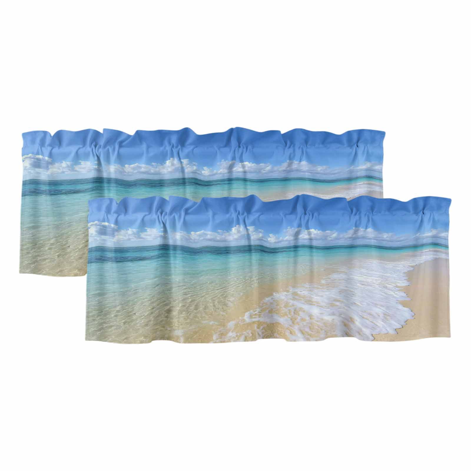 2 Pack Valances for Windows, Summer Beach Window Valances for Living ...