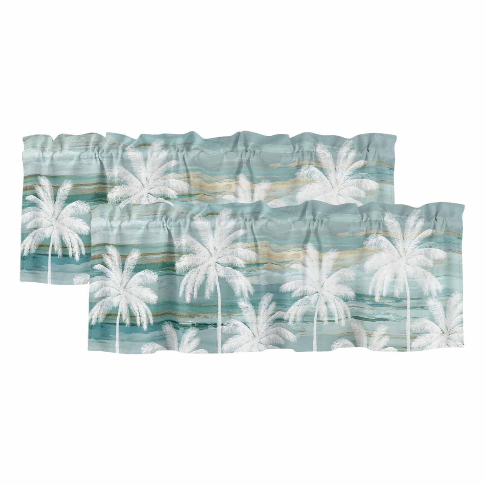 2 Pack Valances for Windows, Summer Palm Trees Window Valances for ...