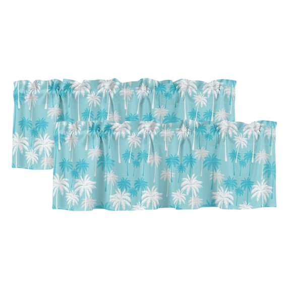 2 Pack Valances for Windows, Tropical Palm Tree Window Valances for ...