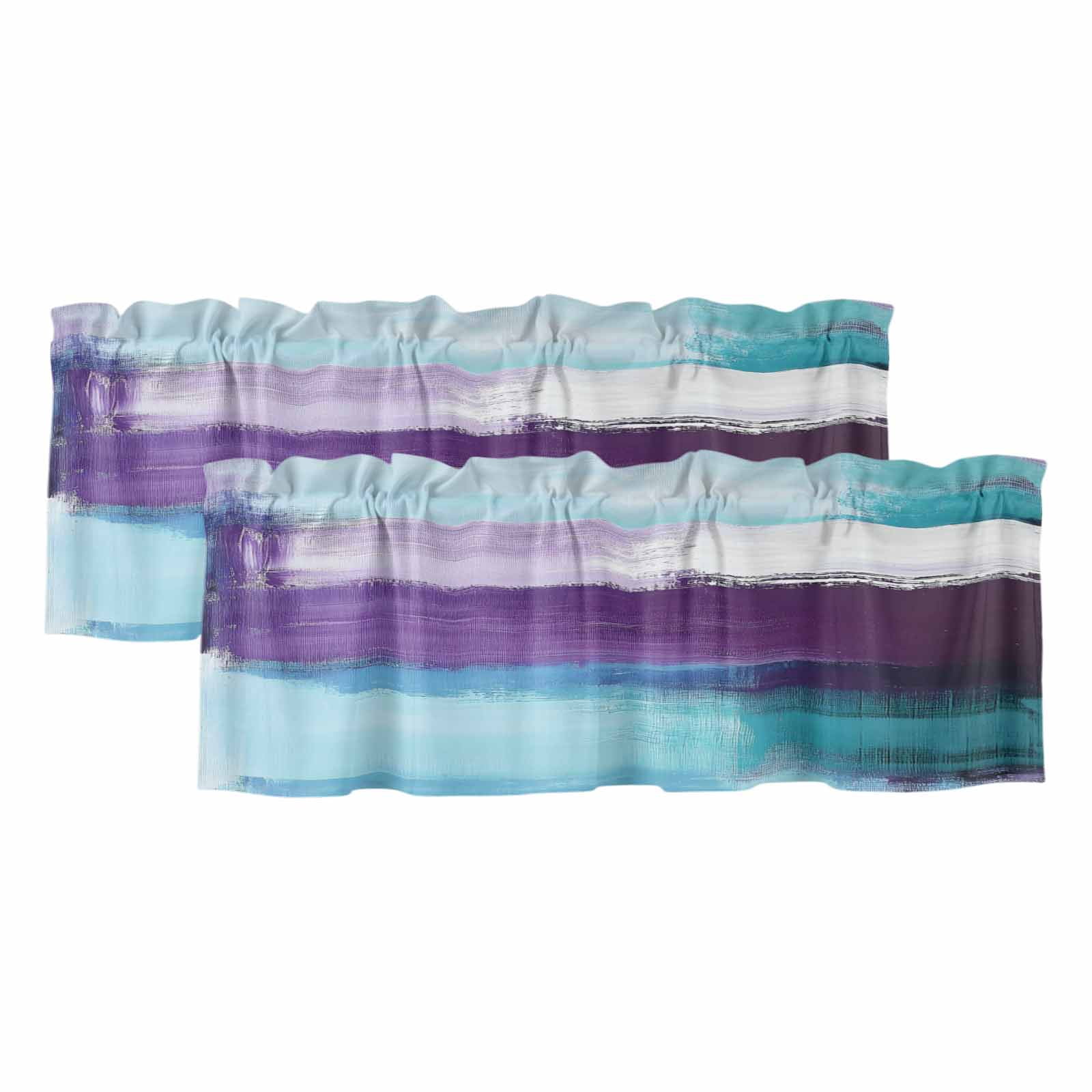 2 Pack Valances for Windows, Turquoise Purple Window Valances for ...