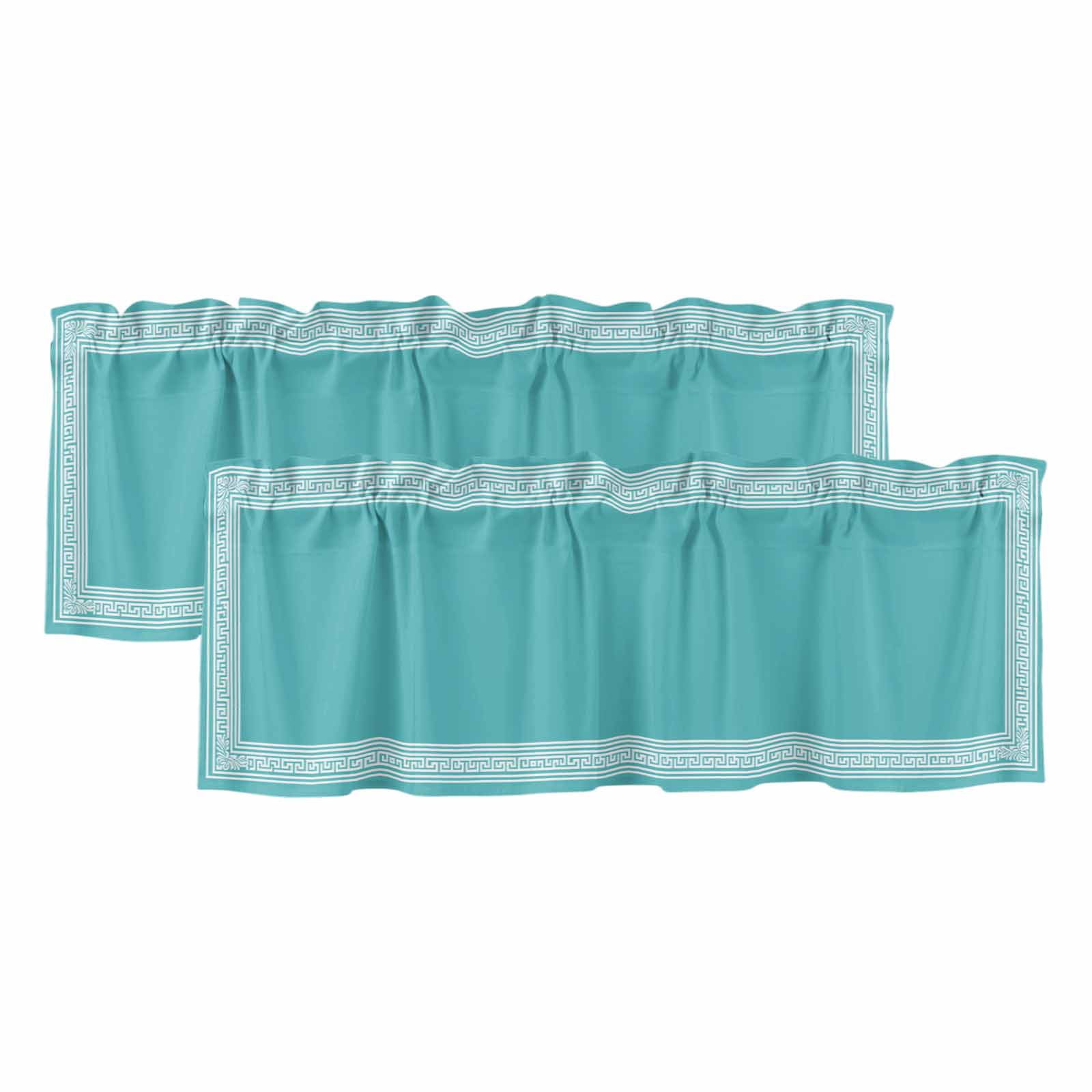 2 Pack Valances for Windows, Turquoise Window Valances for Living Room ...