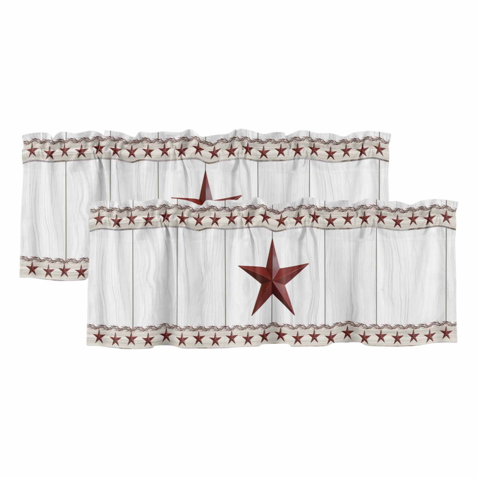 2 Pack Valances for Windows, Western Star Window Valances for Living ...