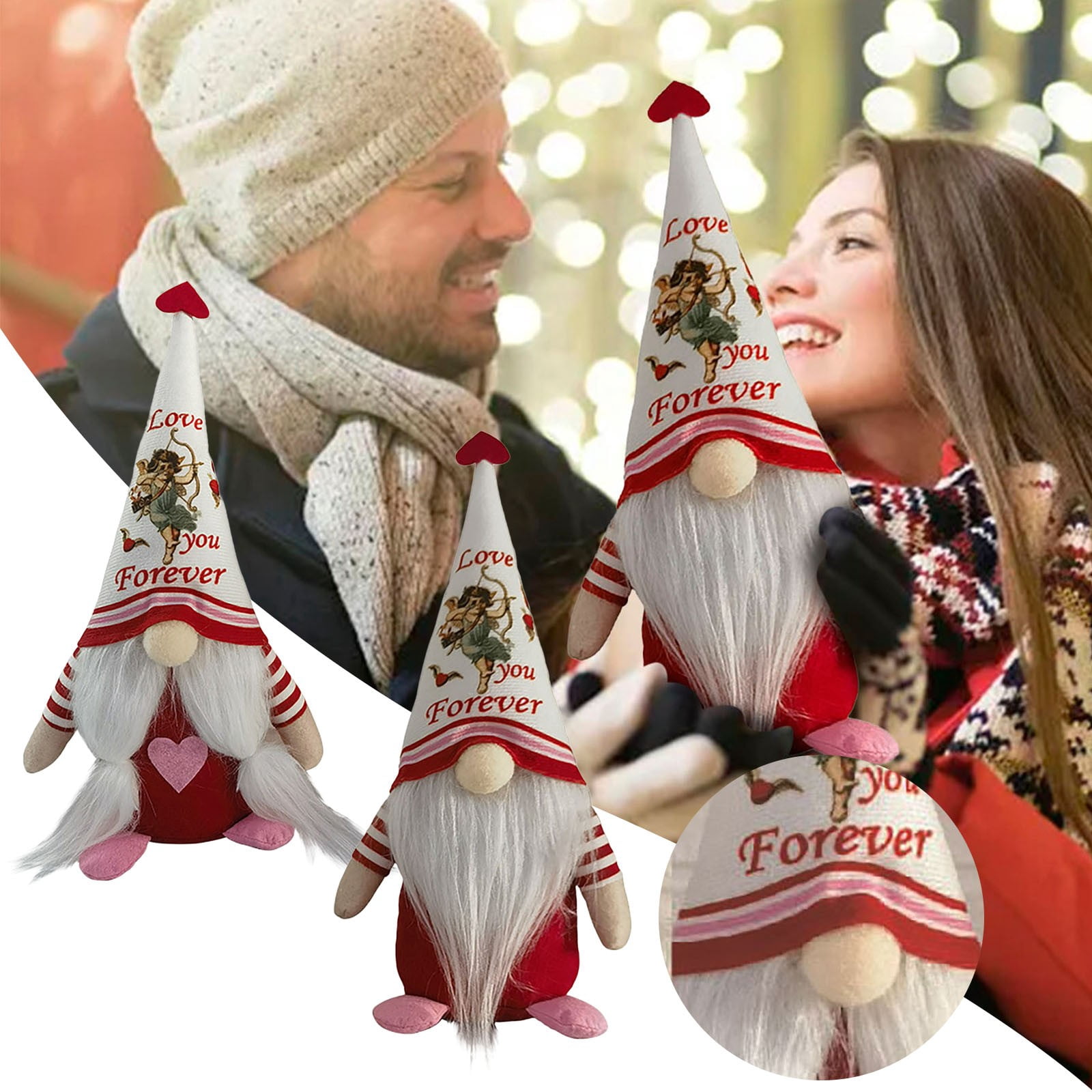 2 Pack Valentine's Day Home Decor, Love Plush Standing Doll, for ...