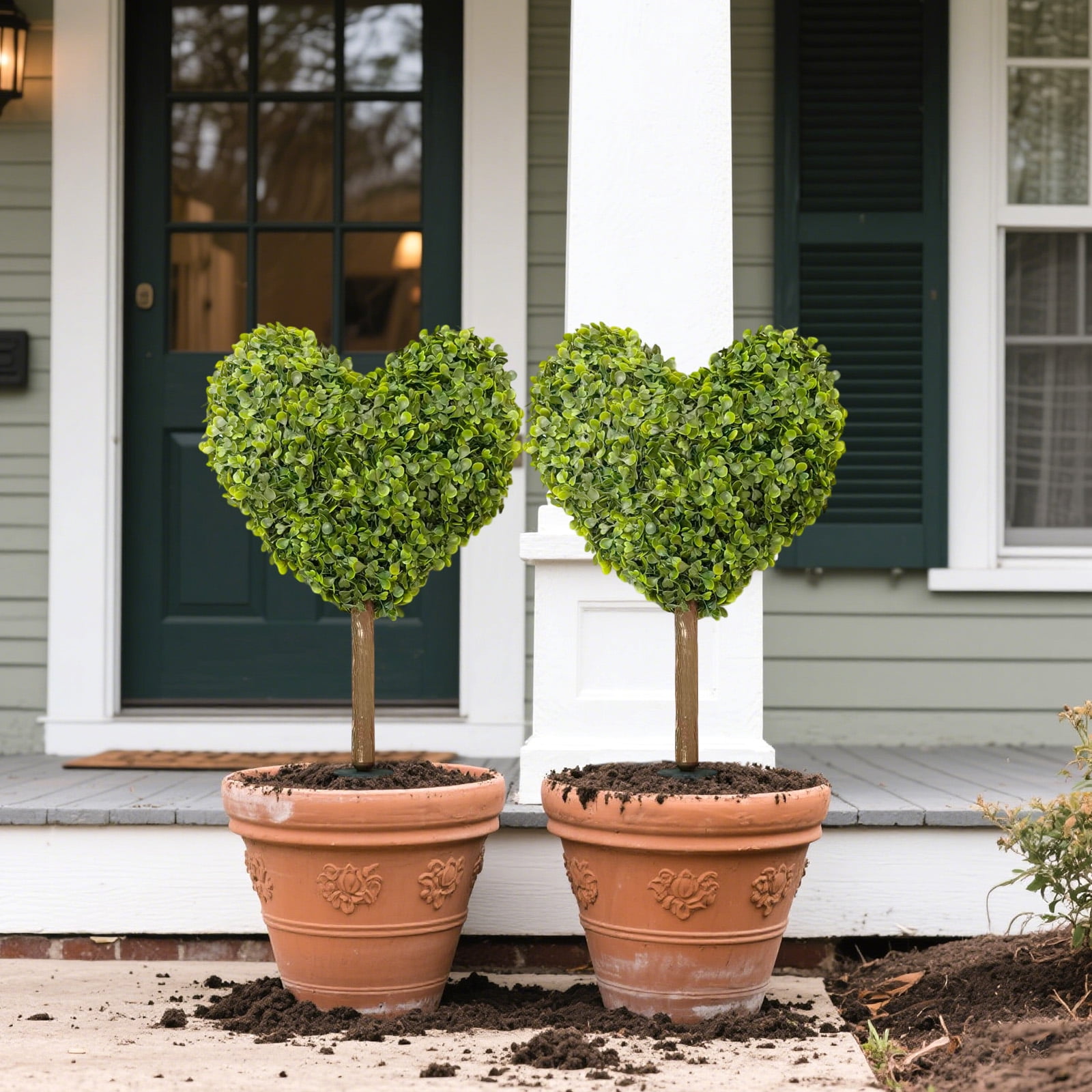 2 Pack Valentine's Day Indoor & Outdoor Heart-shaped Topiary, 24.4 ...