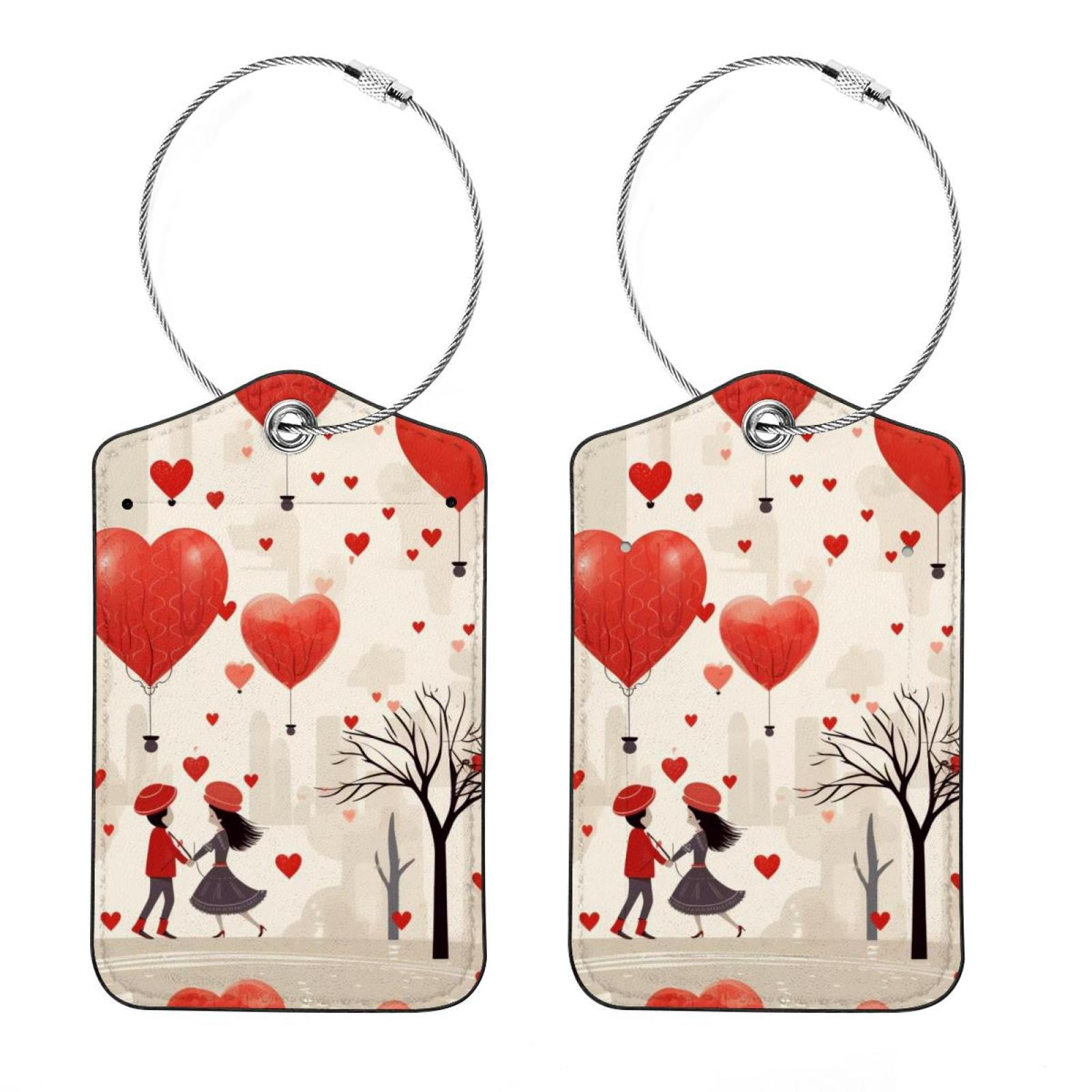 2 Pack of Valentine's Day Love Heart Luggage Tags for Adults Teens ...