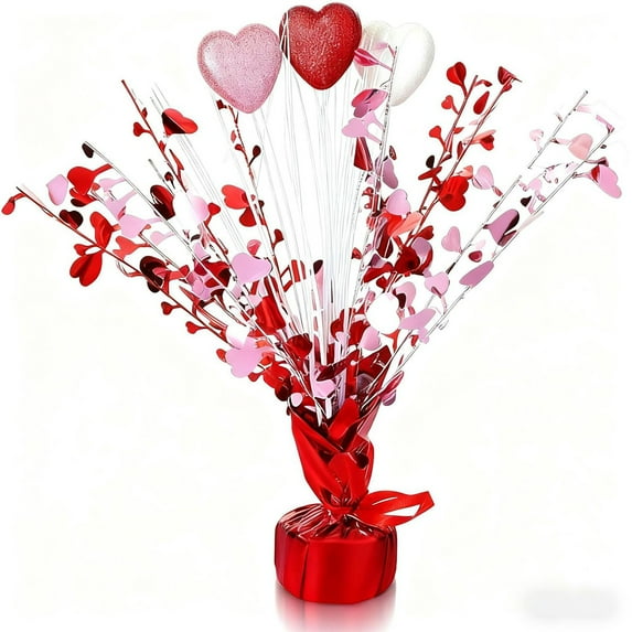 2 Pack Valentine's Day Metallic Foil Spray Centerpieces for Tables with ...