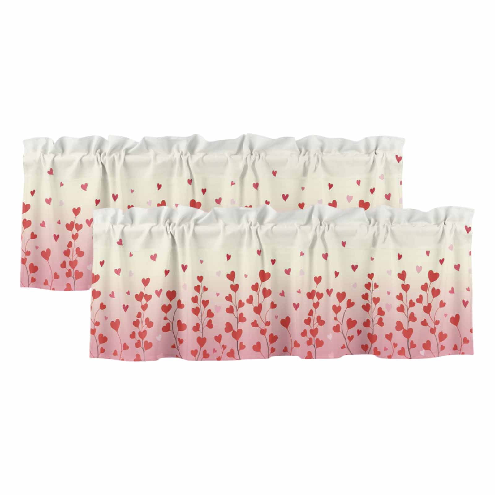 2 Pack Valentine's Day Valances for Windows Bedroom Living Room Window ...