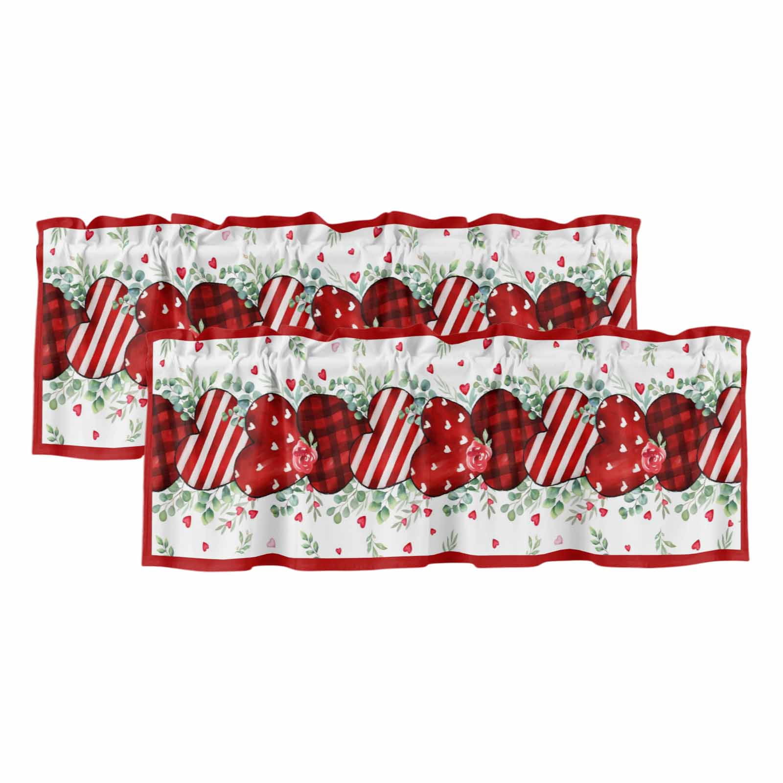 2 Pack Valentine's Day Valances for Windows Bedroom Living Room Window ...