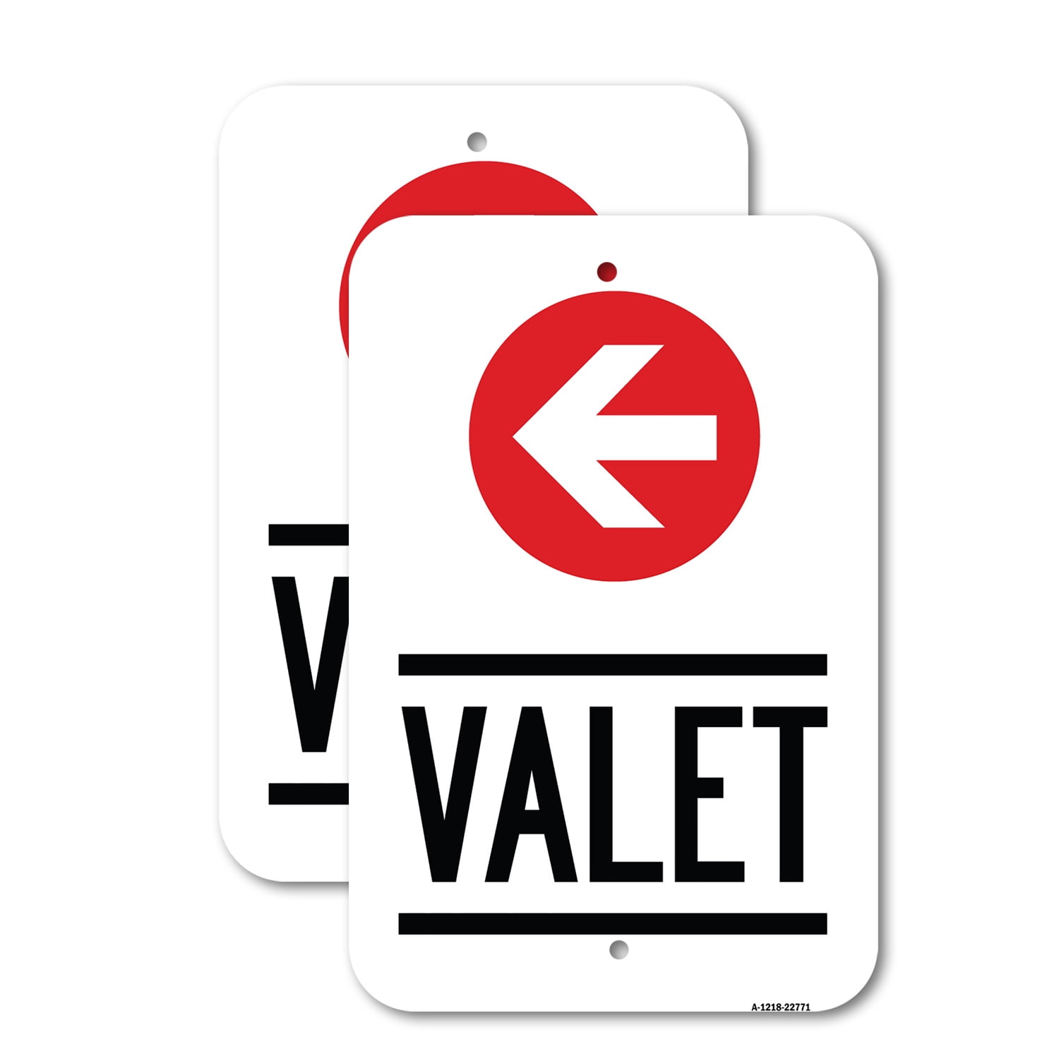 (2 Pack) Valet Left Arrow | 18" X 24" Heavy-Gauge Aluminum Sign | Rust ...