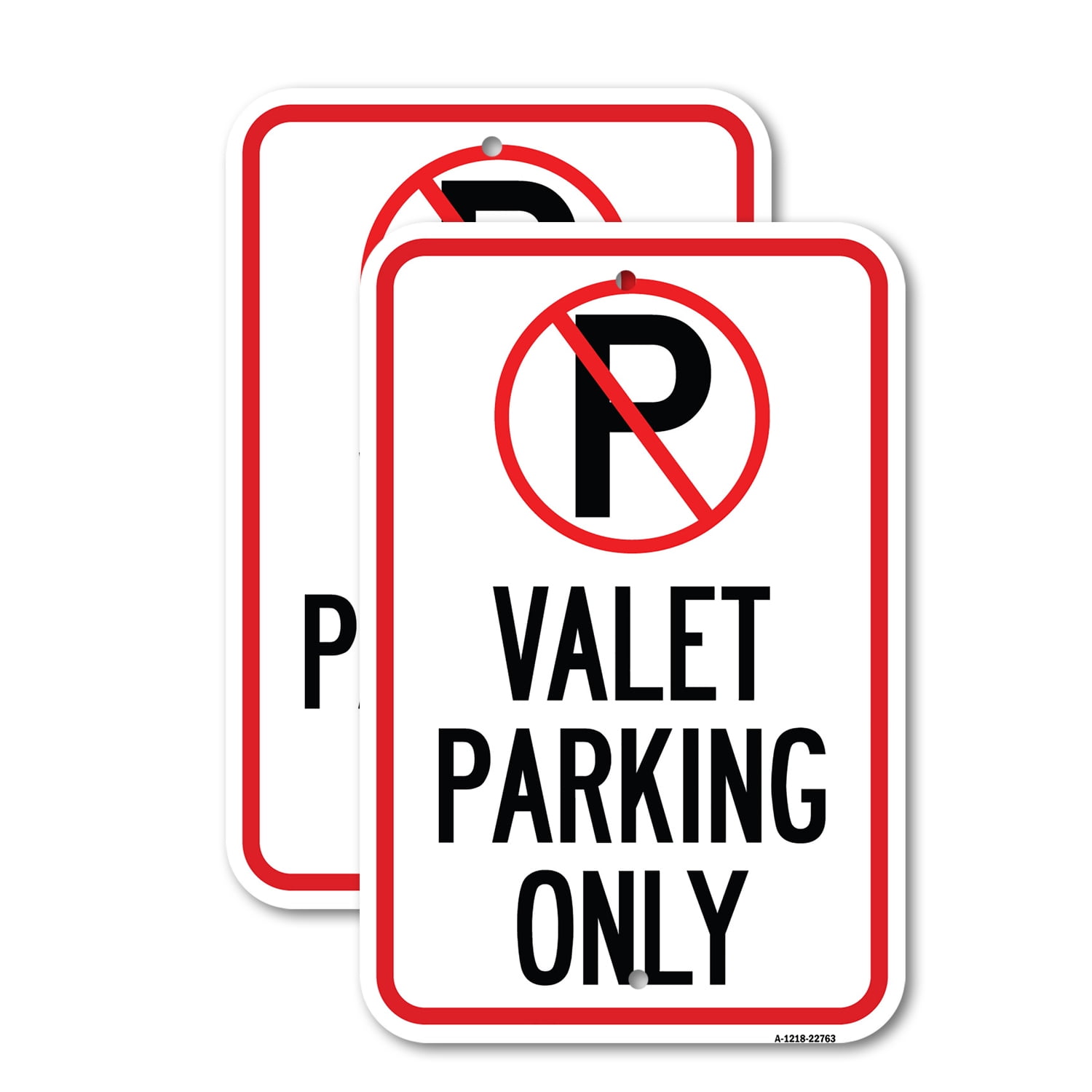 (2 Pack) Valet Parking Only | 12" X 18" Heavy-Gauge Aluminum Sign ...