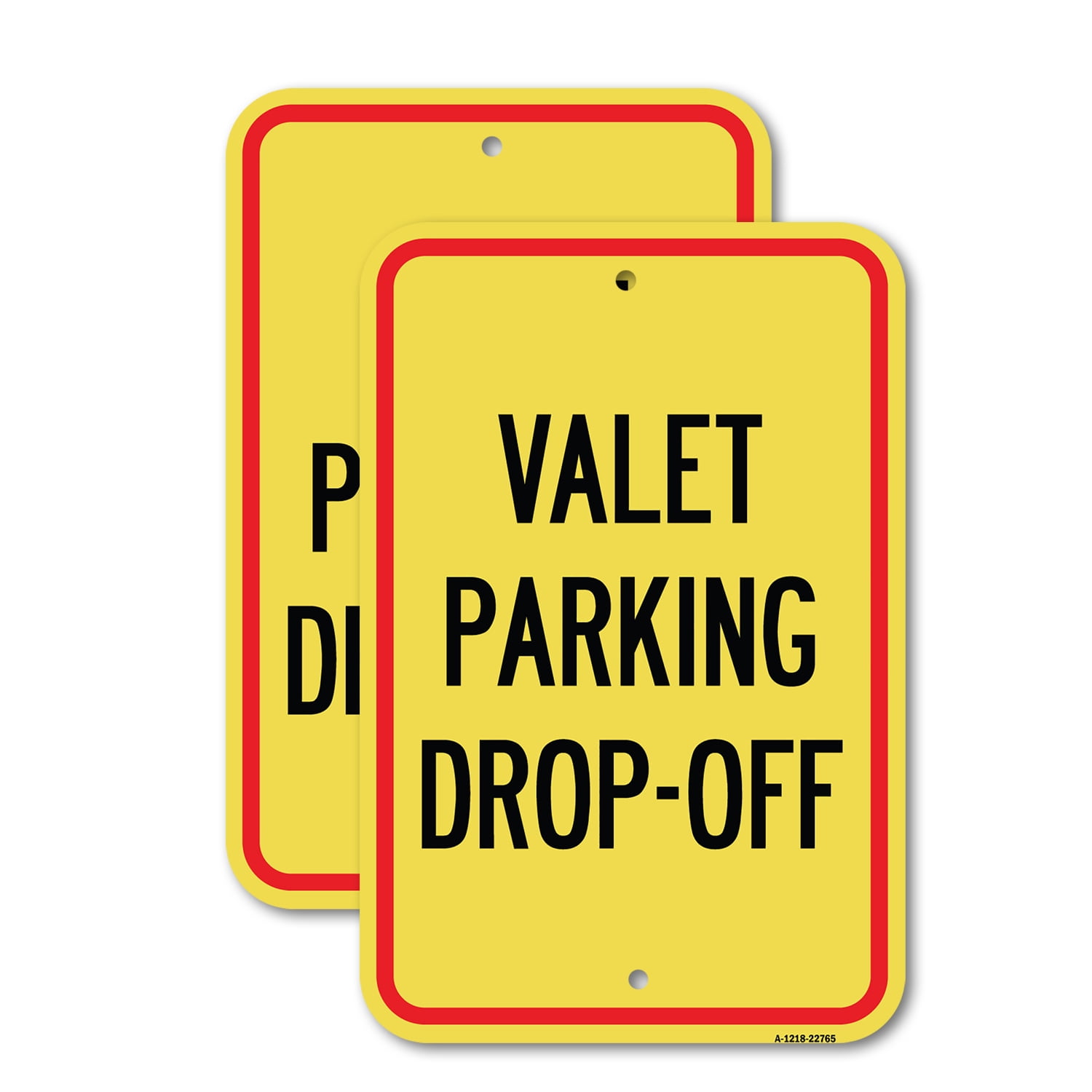 (2 Pack) Valet Parking Drop-Off | 18" X 24" Heavy-Gauge Aluminum Sign ...