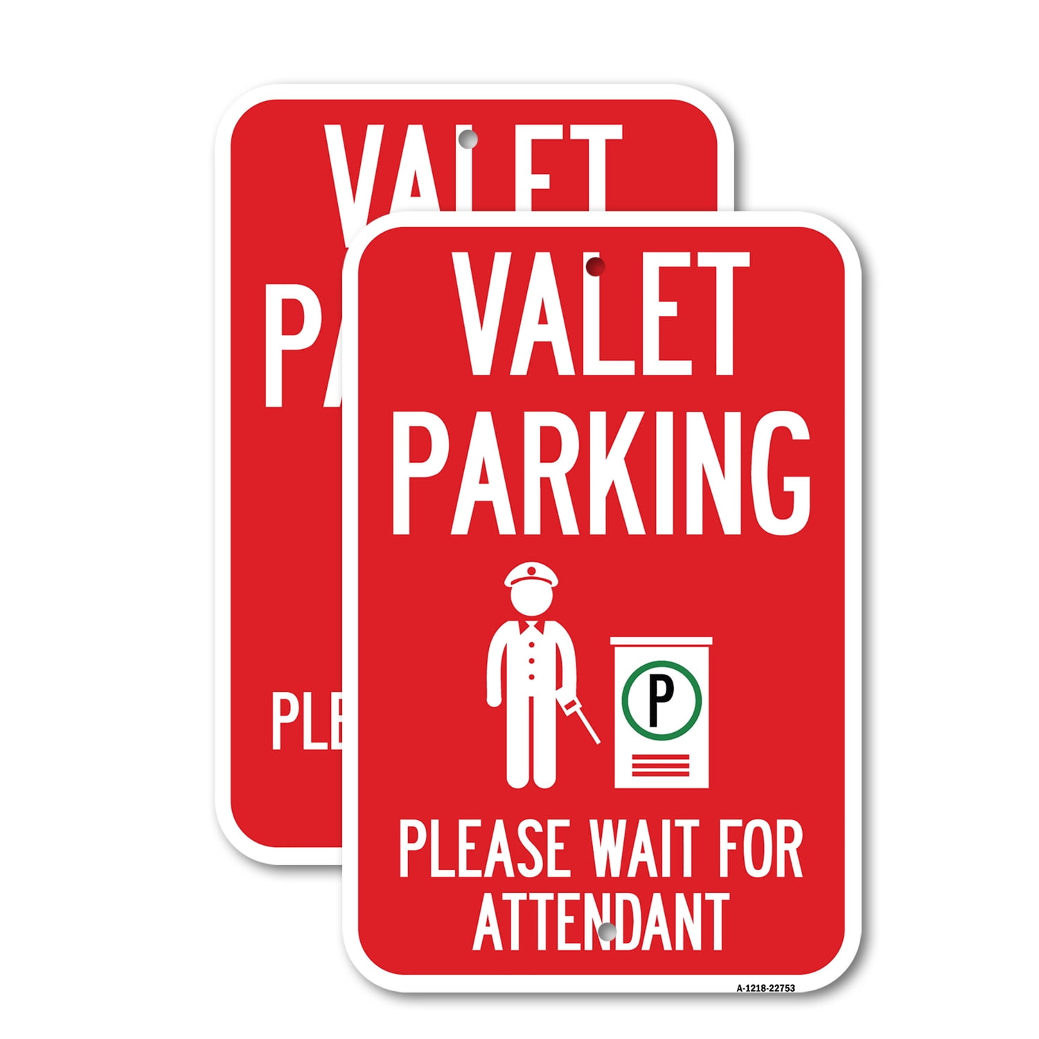 (2 Pack) Valet Parking Please Wait for Attendant | 18" X 24" Heavy ...