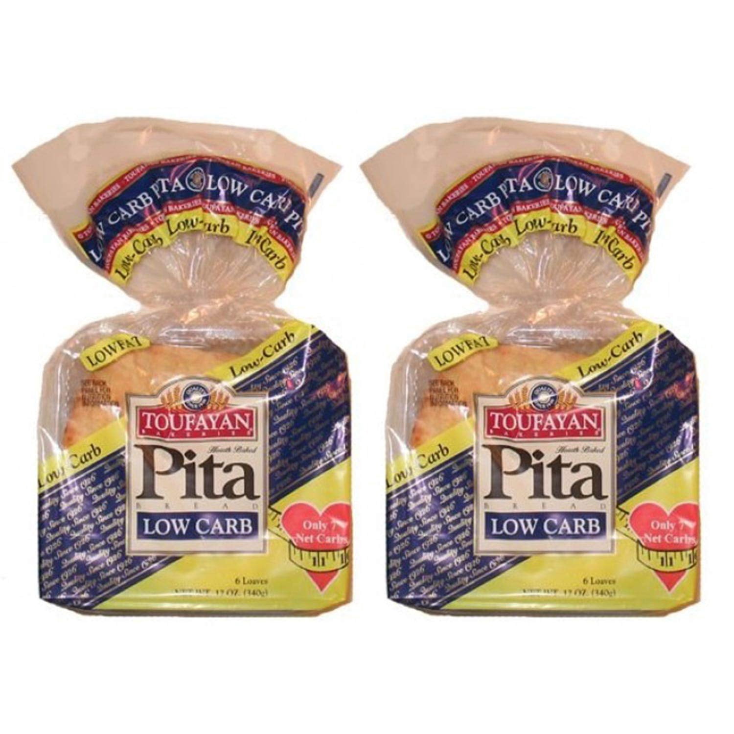 Toufayan Bakeries Low Carb Pita Bread, 12 Loaves, High Fiber, Super ...