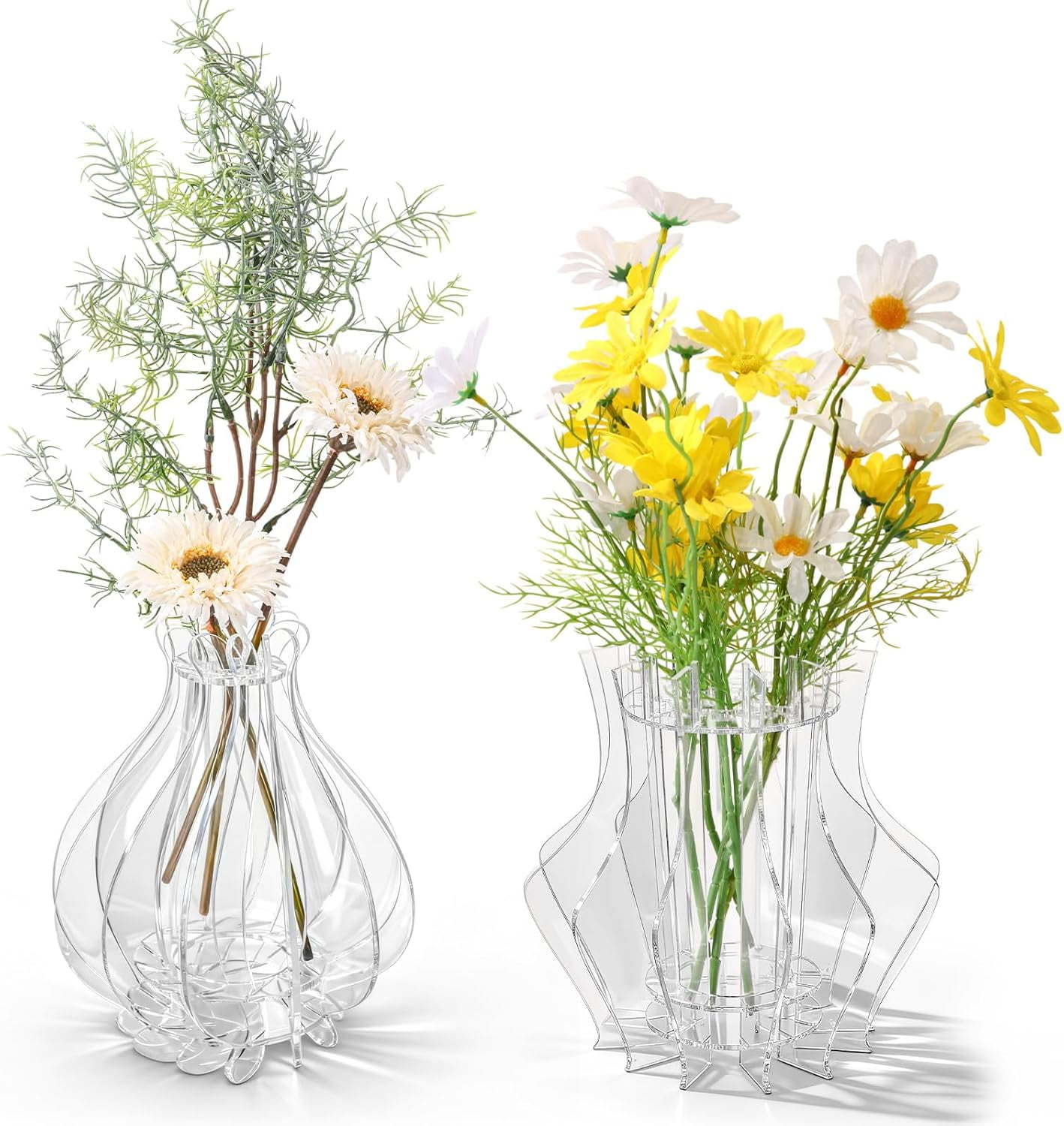 2 Pack Vase Holder Fit for Puzzle Flowers Bouquet, Acrylic Puzzle Vase ...