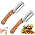2-Pack Vegetable Peeler with Wooden Handle & Bottle Opener, Multi ...