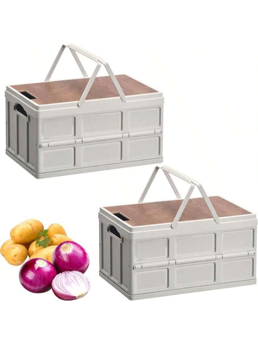 2-Pack Vegetable Storage Bins, Plastic Potato & Onion Keeper with ...