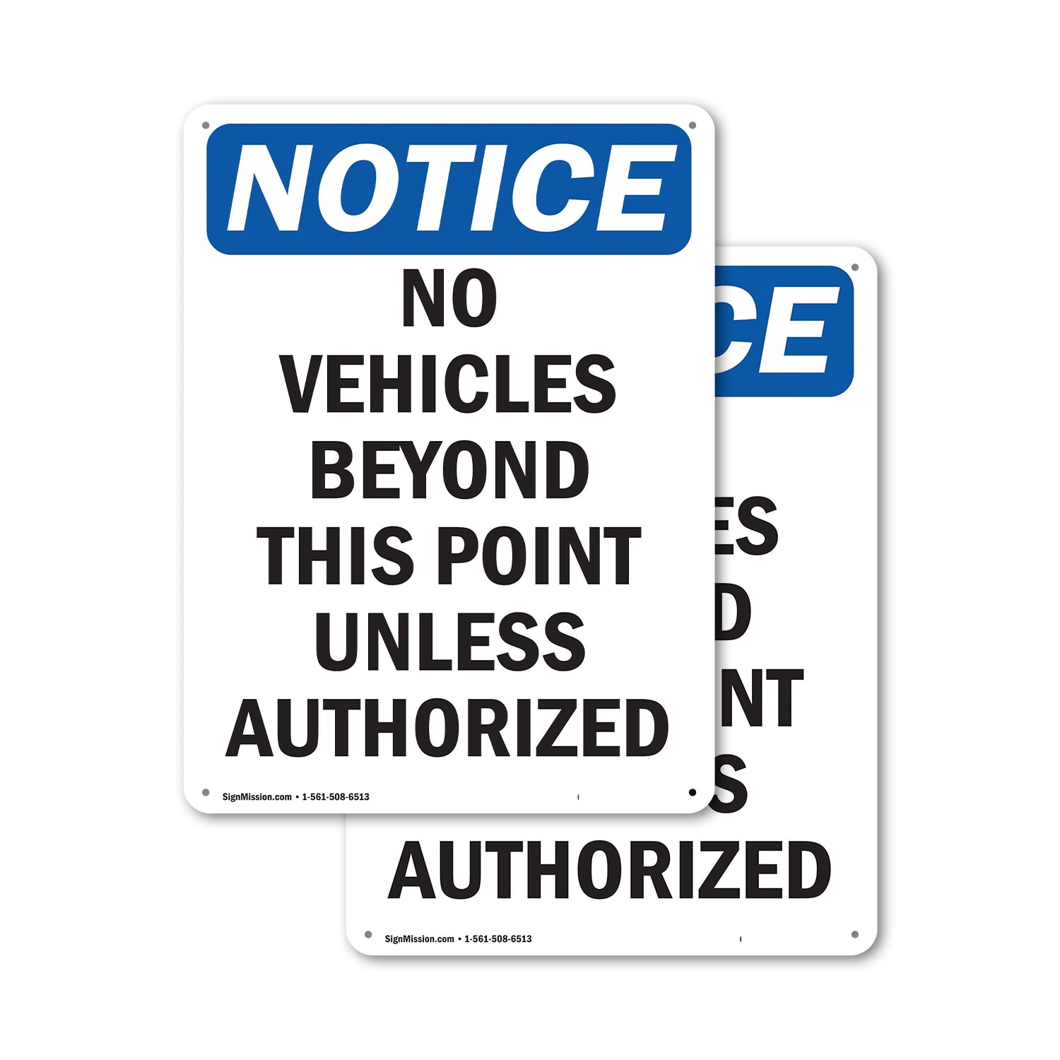 (2 Pack) No Vehicles Beyond This Point OSHA Notice Sign 7 Inch X 10 ...