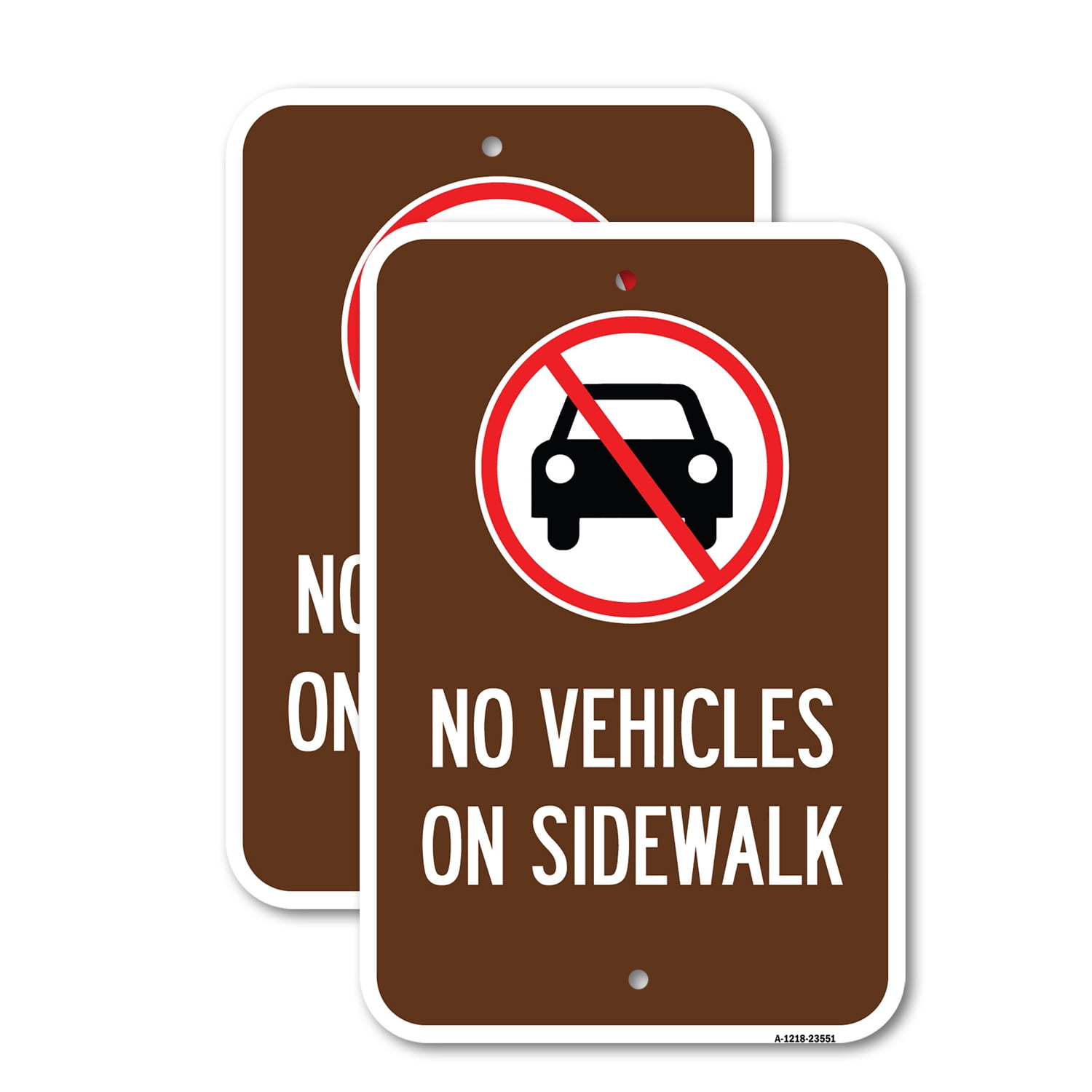 (2 Pack) No Vehicles on Sidewalk | 12" X 18" Heavy-Gauge Aluminum Sign ...