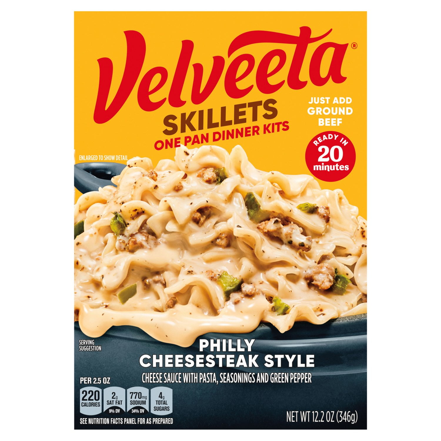 2 Pack - Velveeta Cheesy Skillets Dinner Kit Philly Cheesesteak Style ...