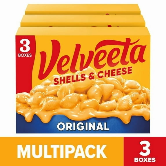 2 Pack Velveetalia Shells and Cheese Original Mac N Cheese Dinner, 3 ct Pack, 12 oz Boxes, Shelf ...
