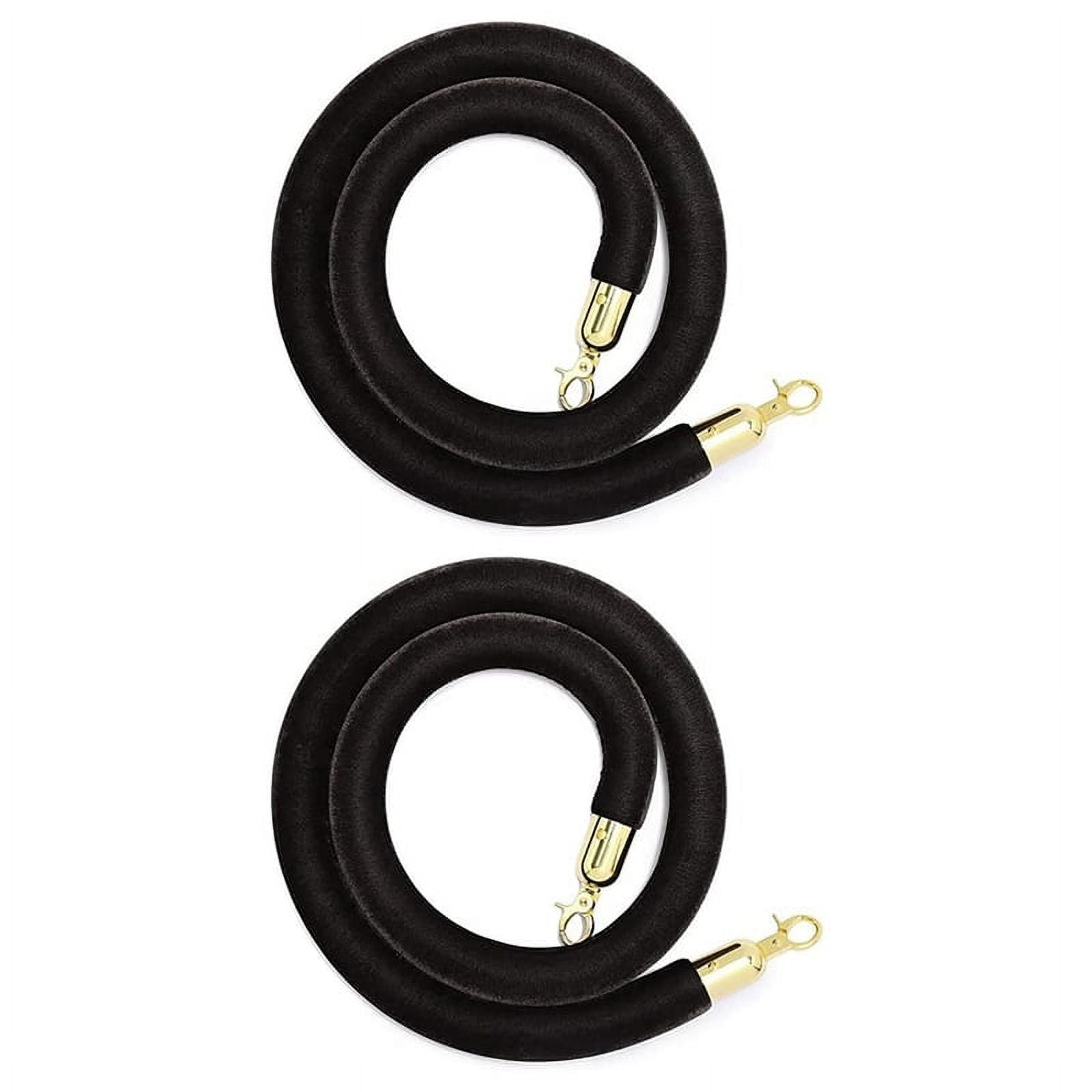 2 Pack Velvet Stanchion Rope with Gold Hooks, Crowd Control Rope Safety ...