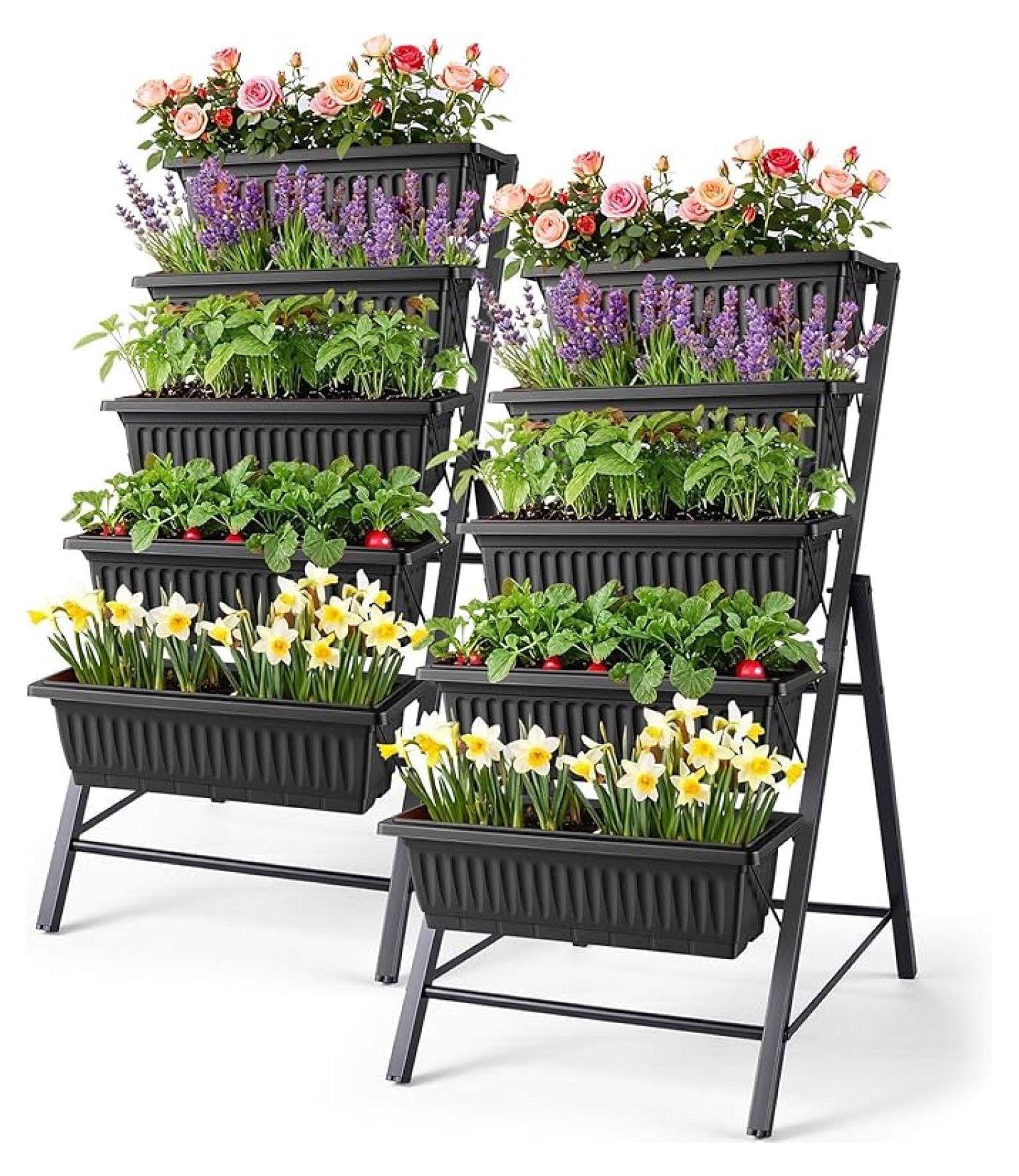 2 Pack Vertical Garden Bed, 5 Tiers Vertical Raised Garden Planter, 23 ...