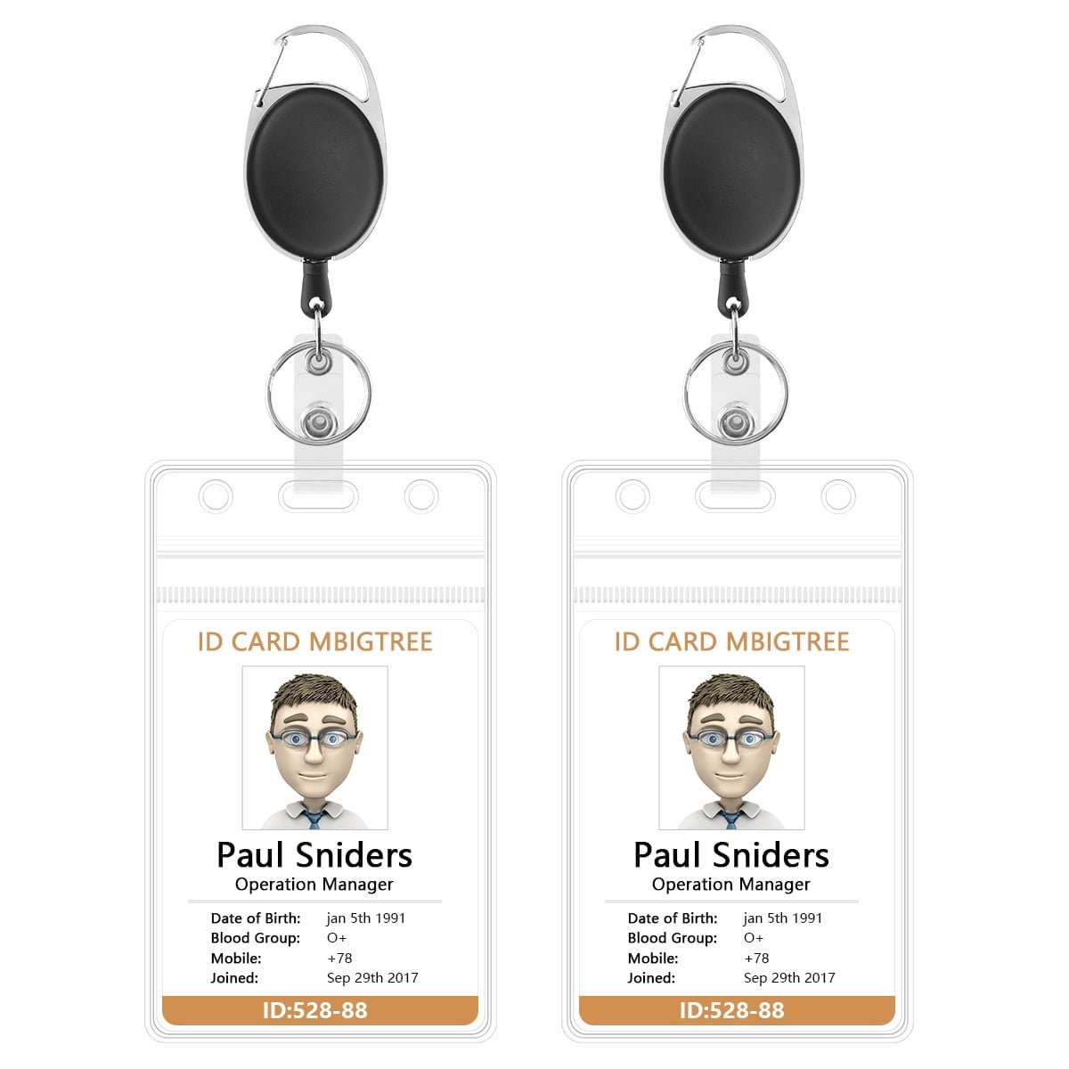 2 Pack of Vertical ID Badge Holder with Adjustable Retractable Lanyard ...