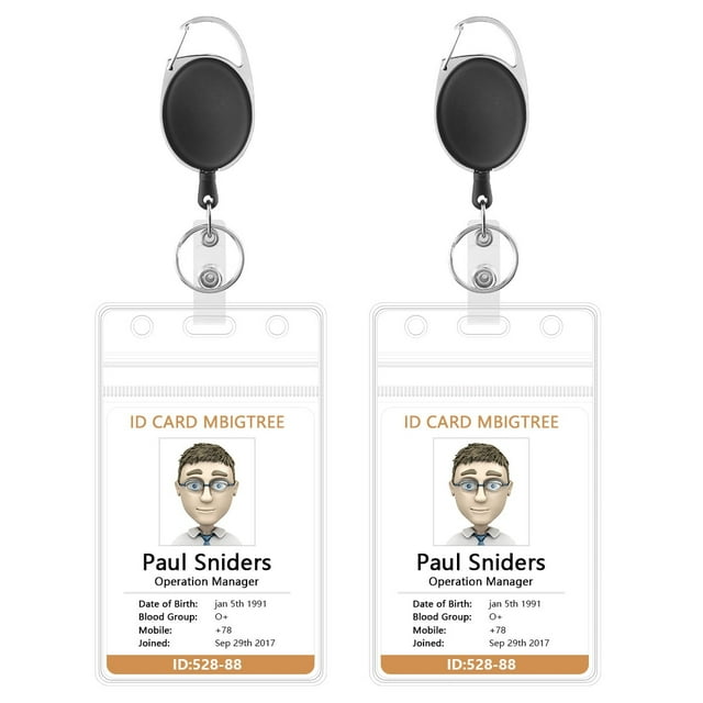 2 Pack of Vertical ID Badge Holder with Adjustable Retractable Lanyard ...