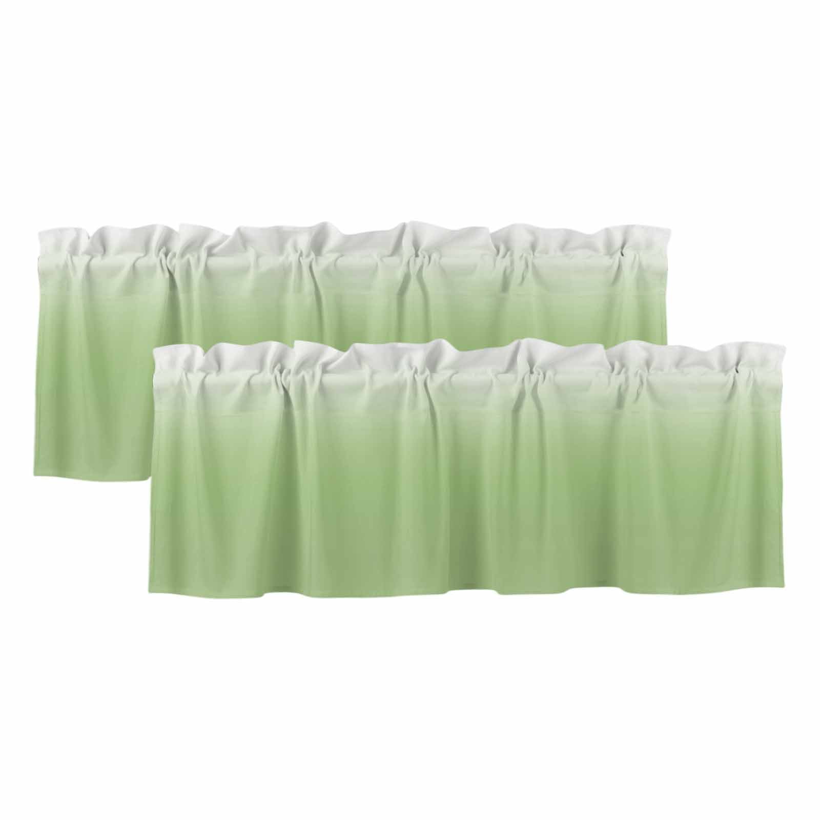 2 Pack Vibrant Green Valance for Window and White Gradient Kitchen ...
