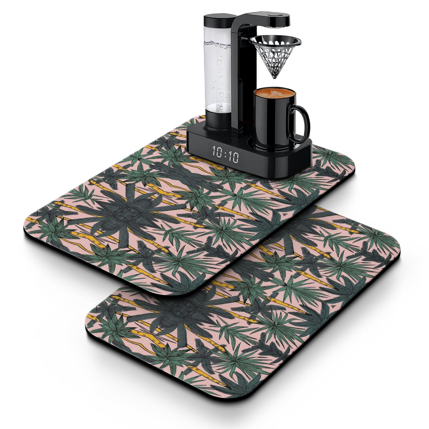 2 Pack Vibrant Tropical Beach Sunset Coffee Mats - Eco-Friendly Non ...