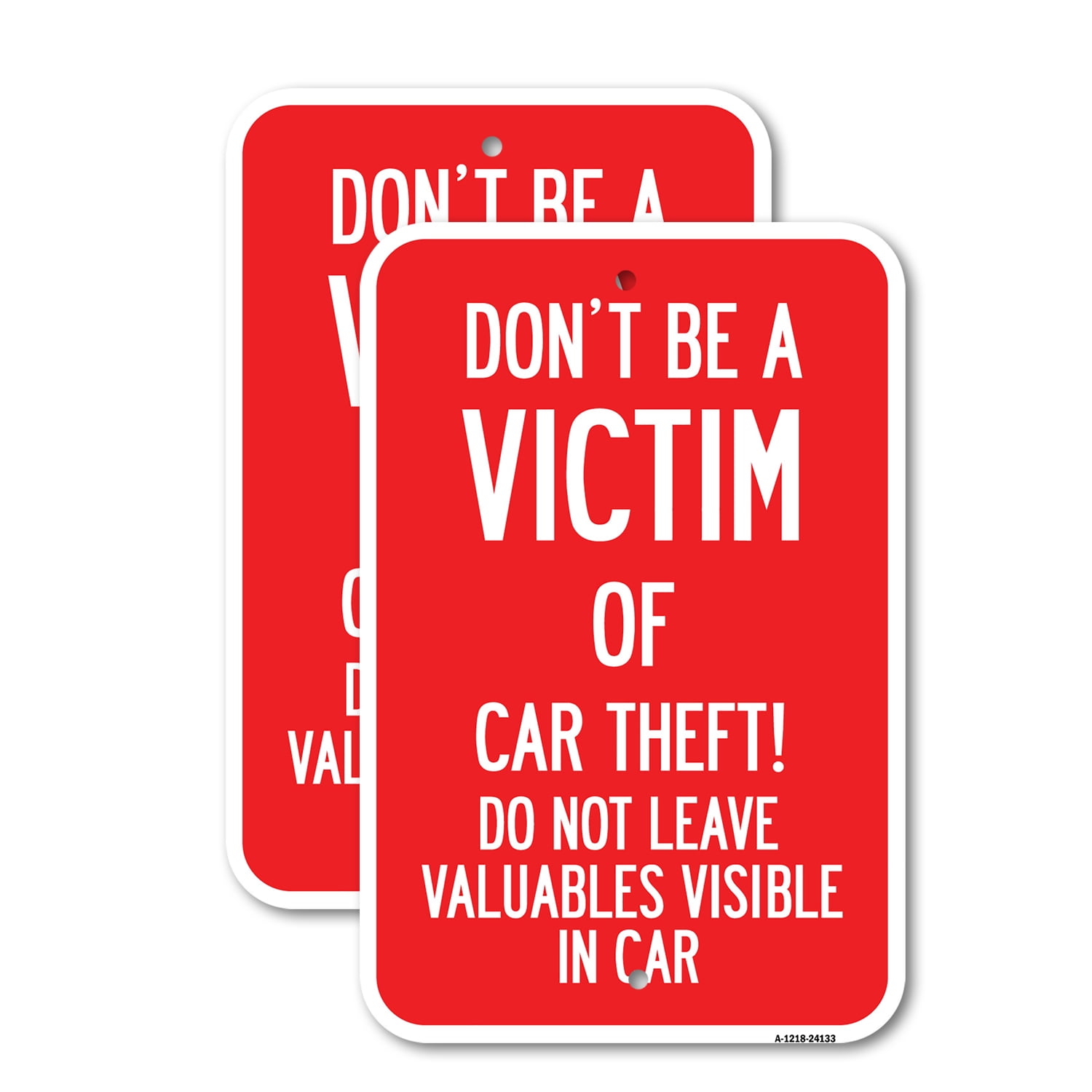 (2 Pack) Don't Be A Victim of Car Theft! Do Not Leave Valuables Visible ...