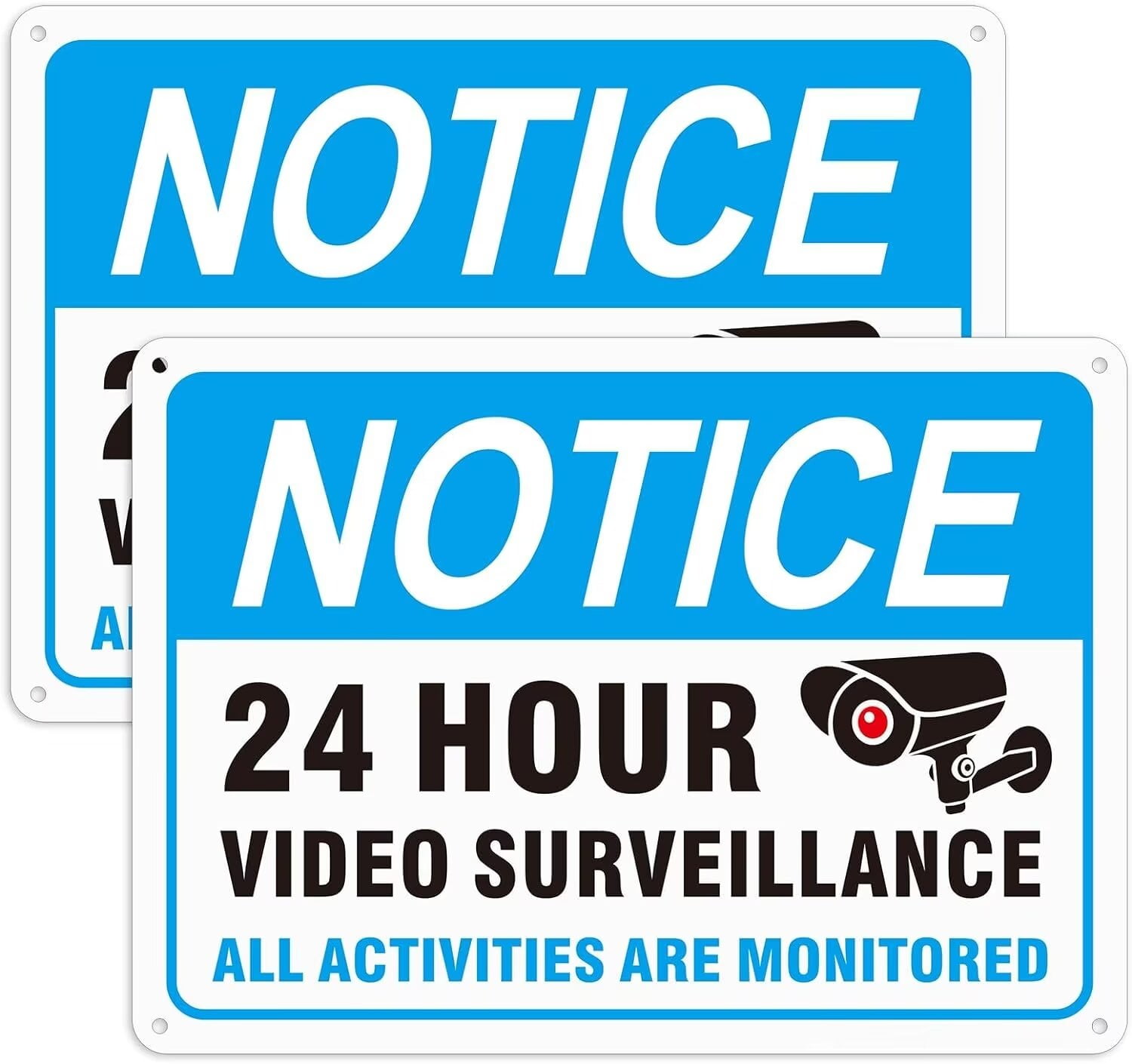 2 Pack Video Surveillance Sign, All Activities Are Monitored, Security ...