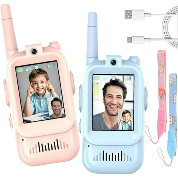 2 Pack Video Walkie Talkies for Kids – Screen Display & Voice Changer ...