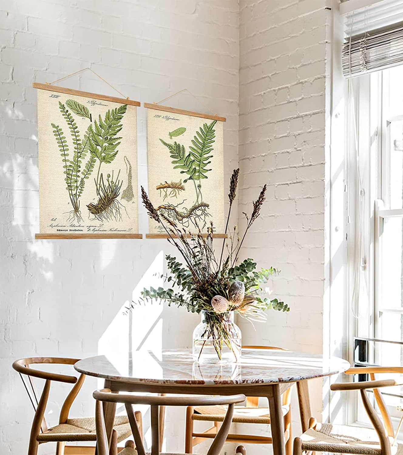 -2-Pack-Vintage-Botany-Poster-with-Wooden-Frame---Retro-Style-of-Wall ...