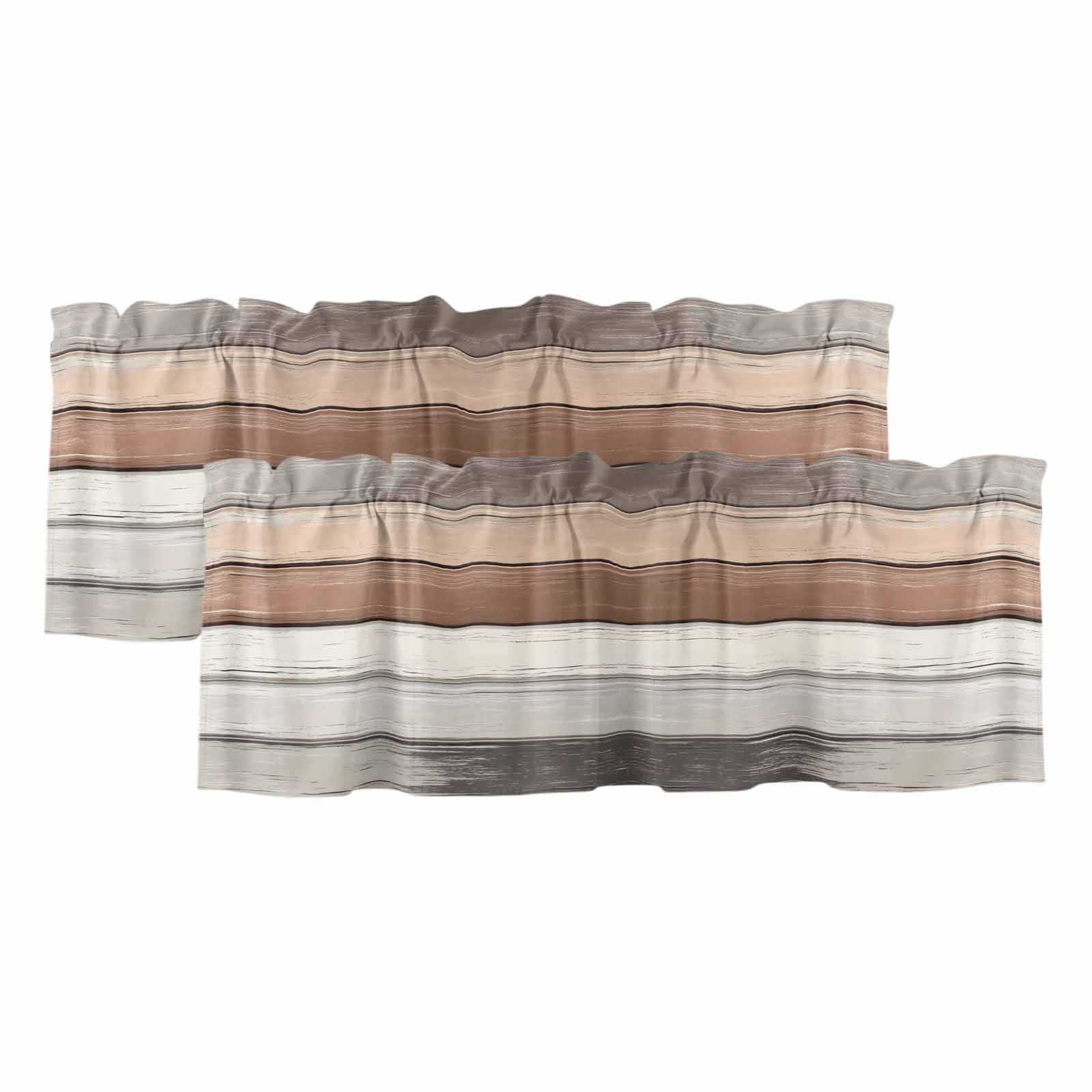 2 Pack Vintage Dark Grey Stripe Valance for Window Peeling Paint Effect ...
