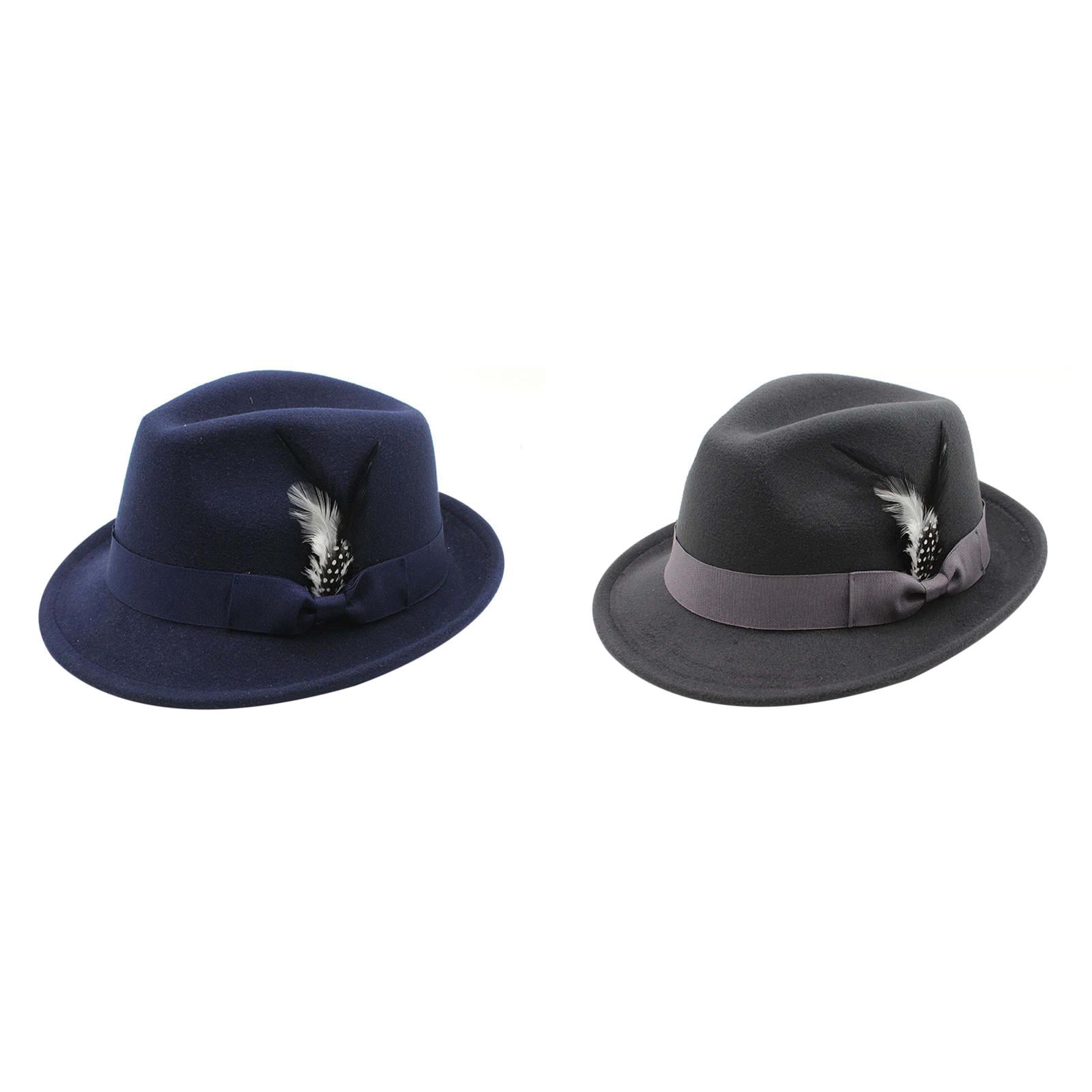 2-Pack,Vintage German Hat Traditional Fedora With Feather For ...