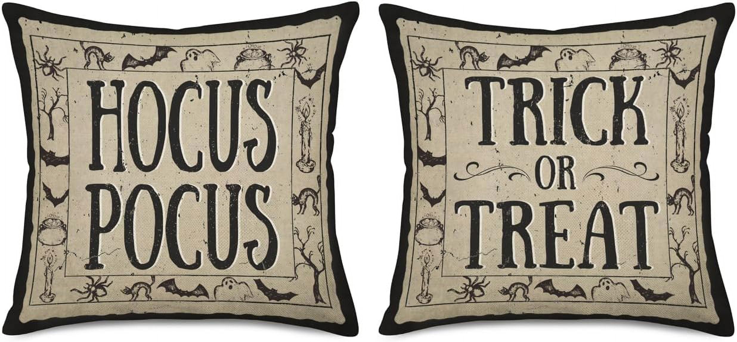 2 Pack Vintage Halloween Decor Pillow Covers Hocus Pocus Trick or Treat ...