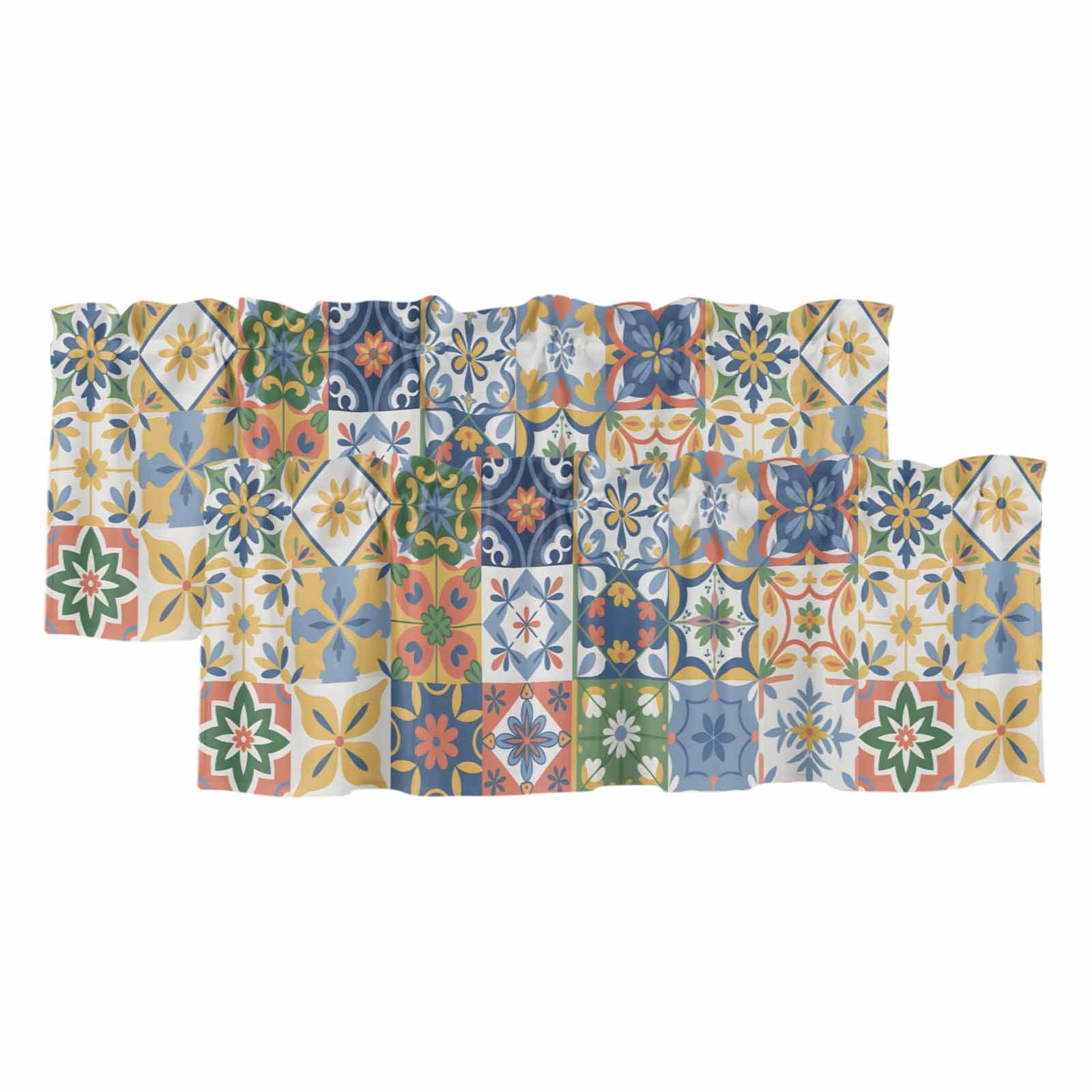 2 Pack Vintage Mediterranean Valances for Windows Bedroom Living Room ...