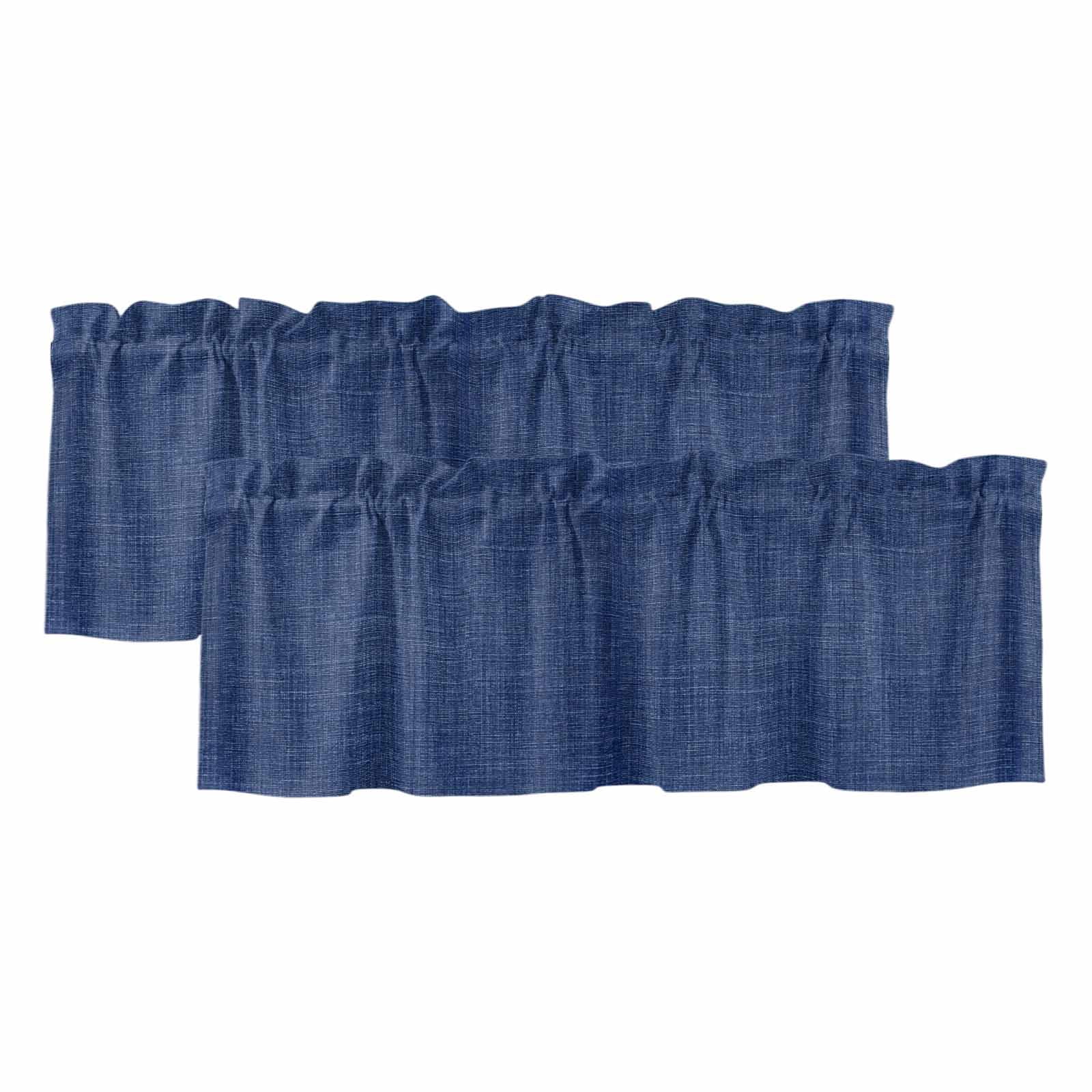 2 Pack Vintage Navy Blue Valances for Windows Bedroom Living Room ...