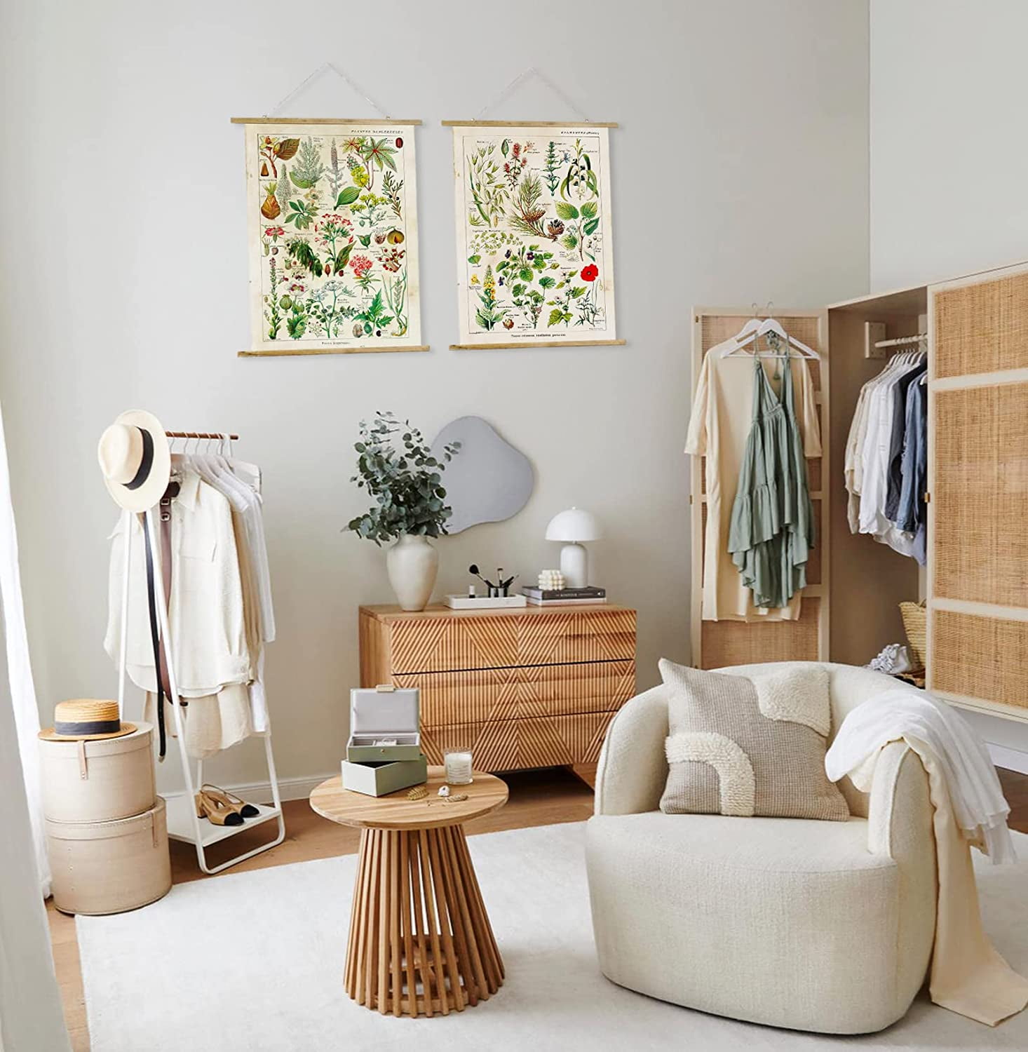 -2-Pack-Vintage-Plant-Poster-with-Wooden-Frame---Retro-Style-of-Wall ...