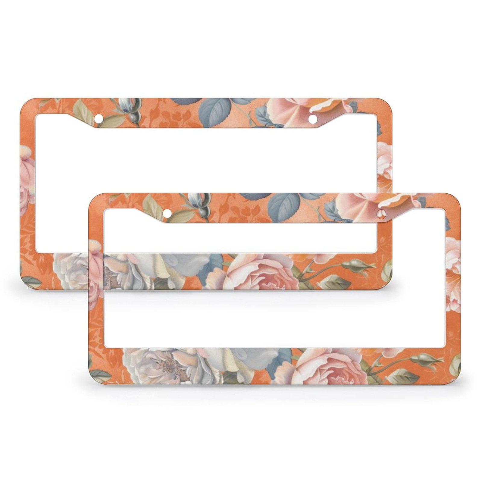 2 Pack Vintage Roses And Peonies License Plate Frame Vintage Shabby ...