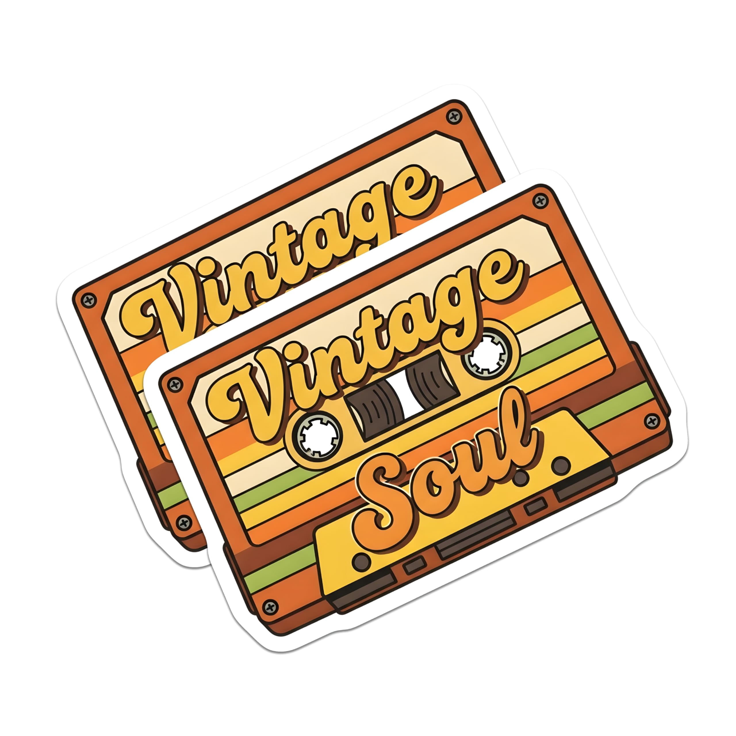 (2 Pack) Vintage Soul Stickers - Retro Cassette Tape Stickers ...