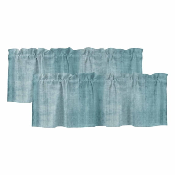 2 Pack Vintage Teal Green Valance for Window Modern Abstract Retro Art ...