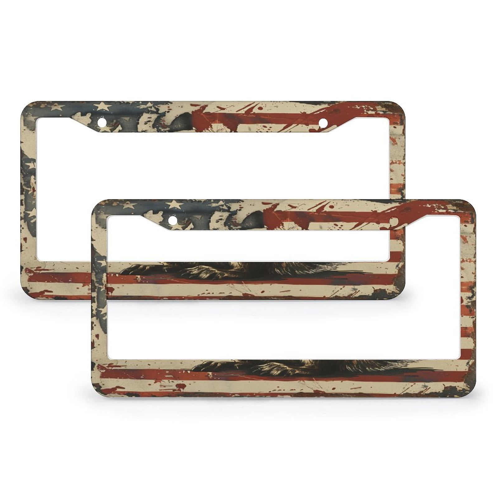2 Pack Vintage USA American Flag Squirrel Patriotic License Plate ...