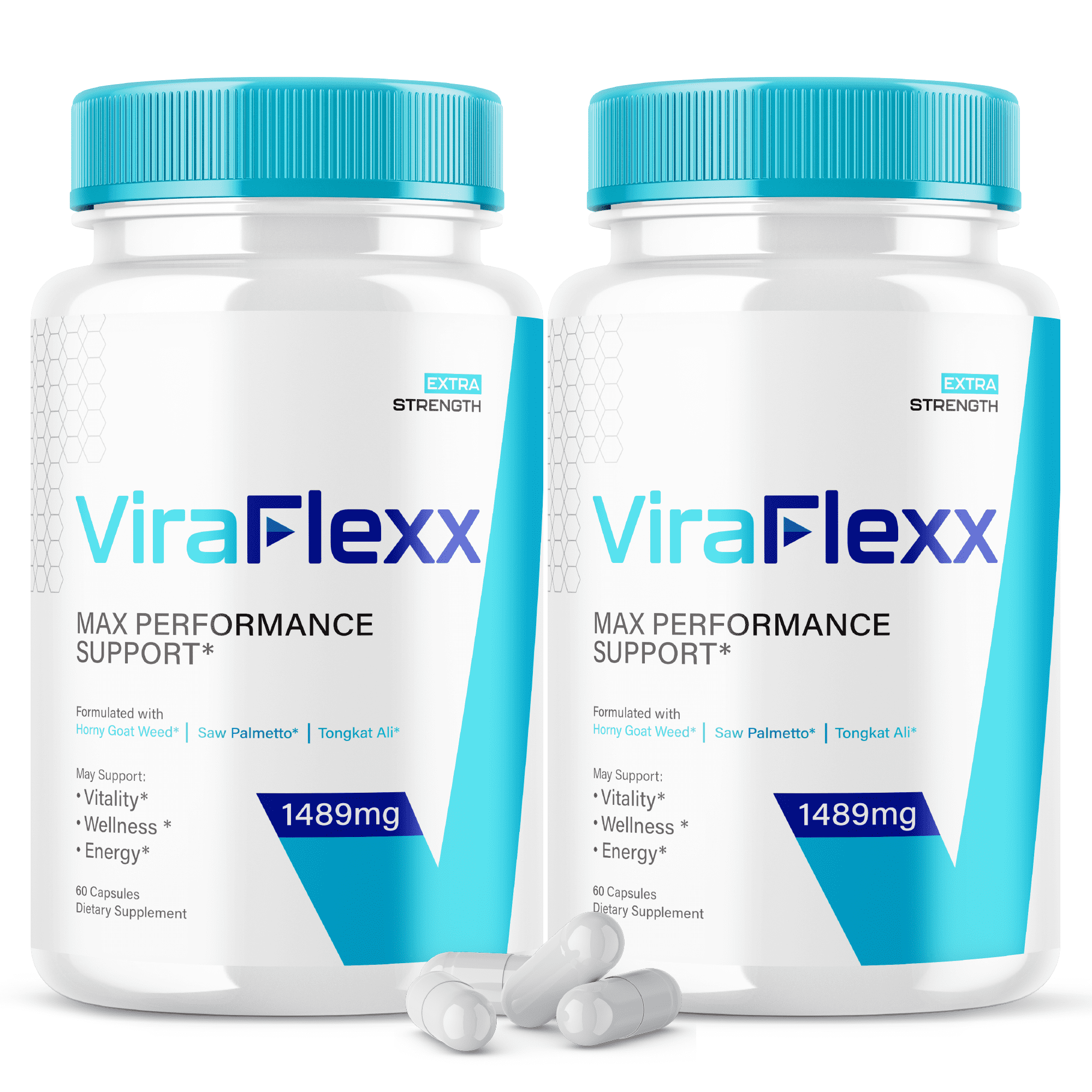(2 Pack) ViraFlexx Capsules Vira Flexx Men Dietary Support Pills (120 ...