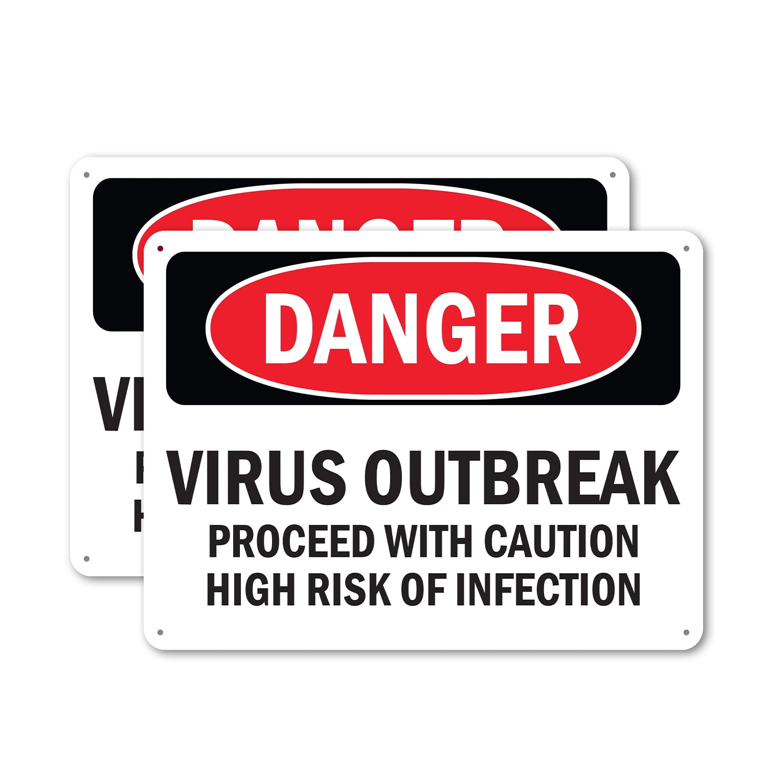 (2 Pack) Virus Outbreak OSHA Notice Sign 24 Inch X 18 Inch Plastic Sign ...